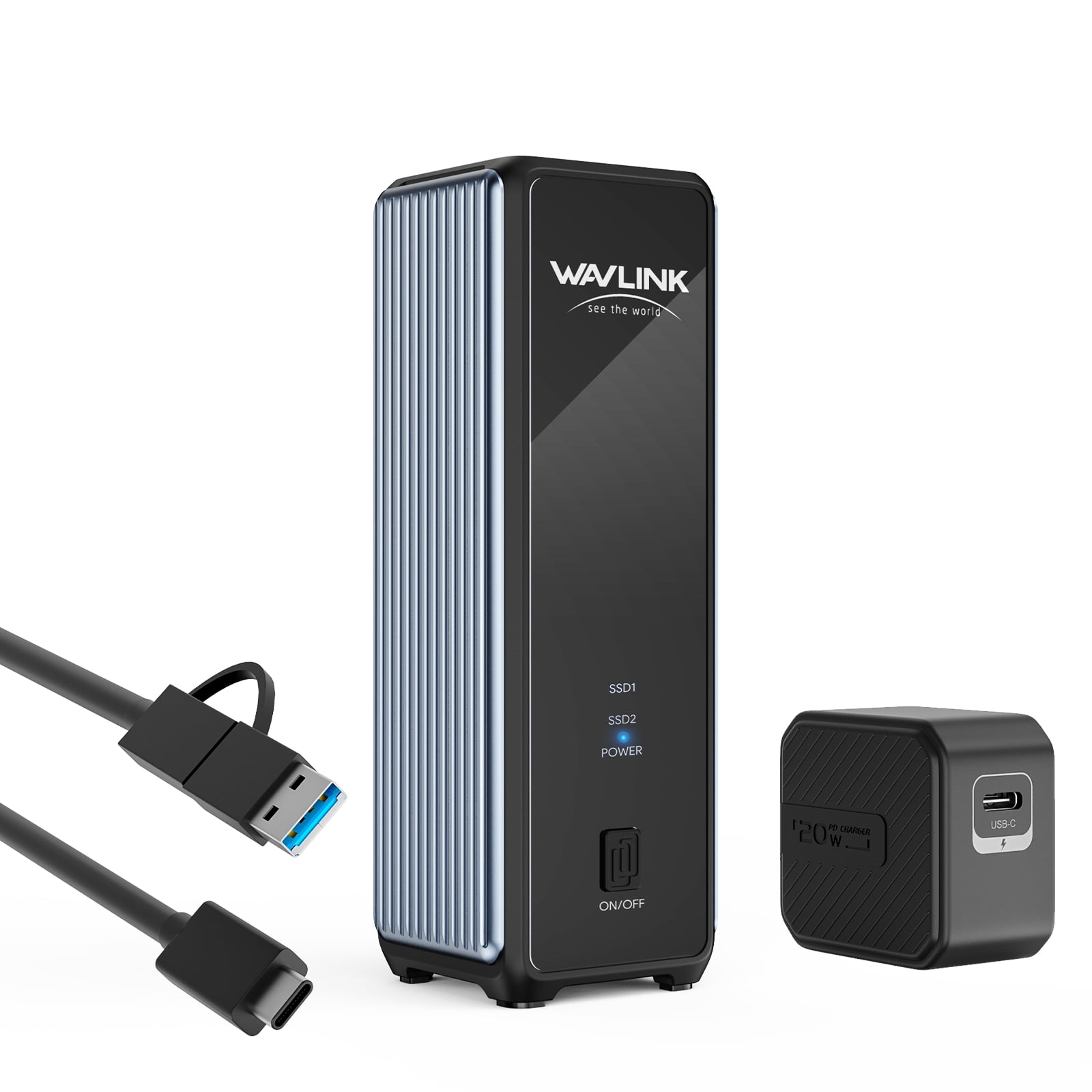 WAVLINK M.2 NVMe SSD Enclosure (Dual Bay), SSD Case with USB3.2 Gen 2x2 ...