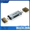 WAVLINK SD Card Reader, 2-in-1 USB C+USB3.0 TF Memory Card Reader ...