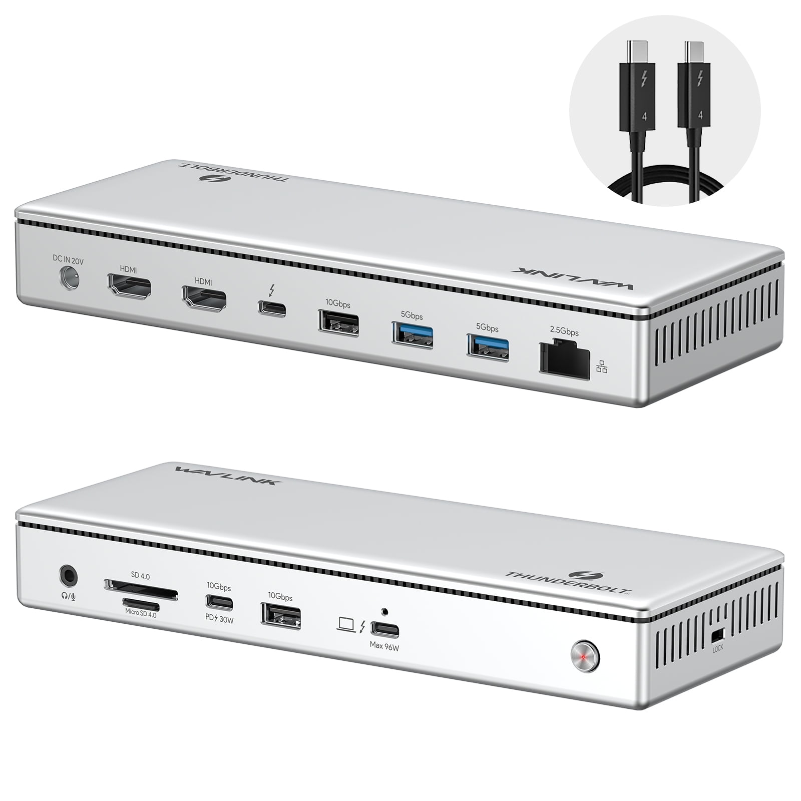 WAVLINK Thunderbolt 4 Docking Station, Single 8K, Triple 4K Display, 13 ...