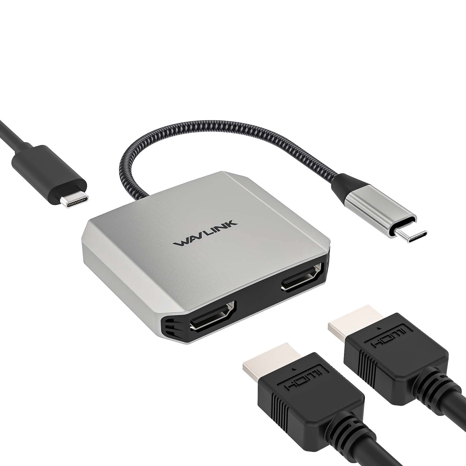 WAVLINK USB HUB 4K@60Hz Dual HDMI USB Adapter with 87W charging for ...