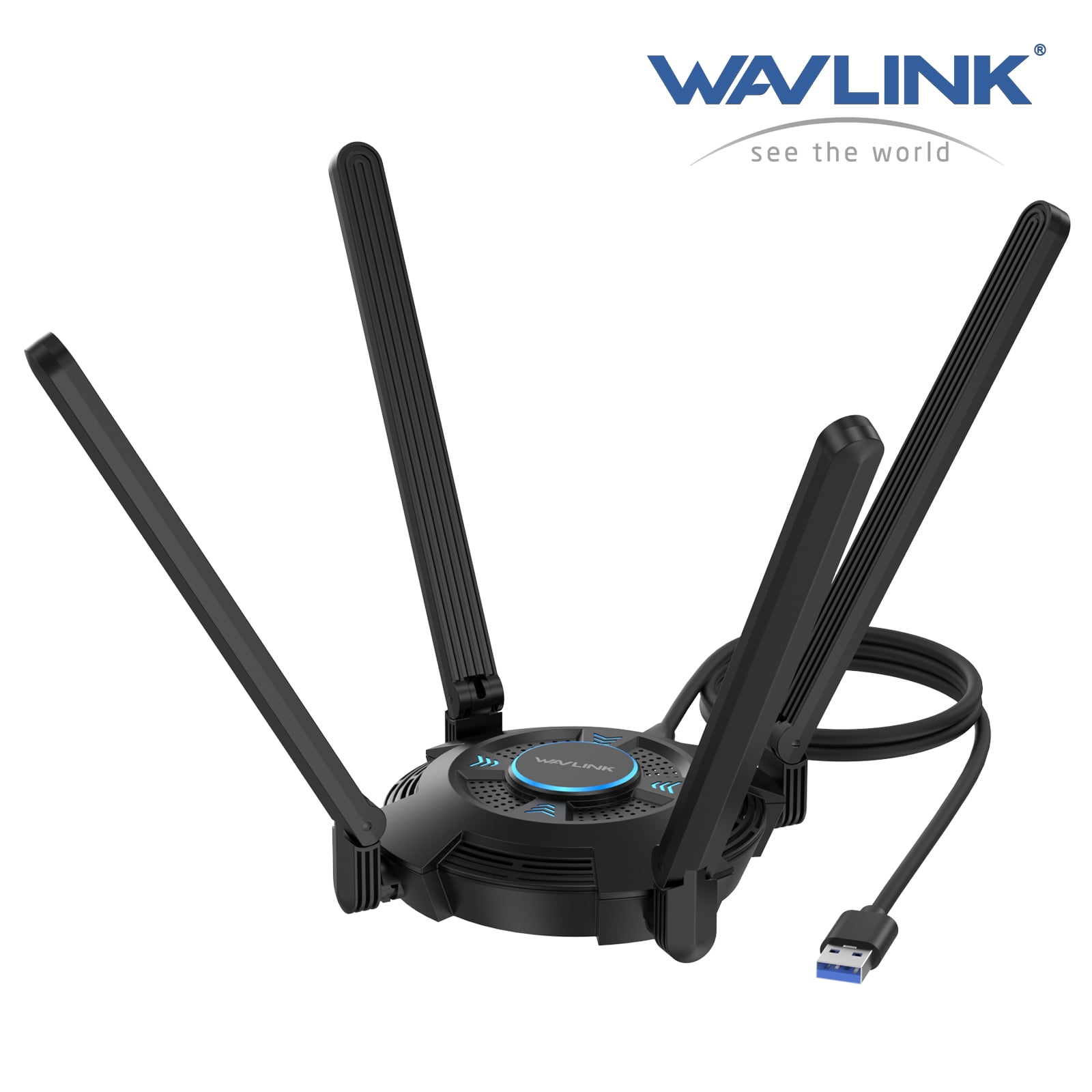 WAVLINK USB WiFi Adapter for PC, AX5400 Tri-band 2.4/5/6GHz Wireless ...