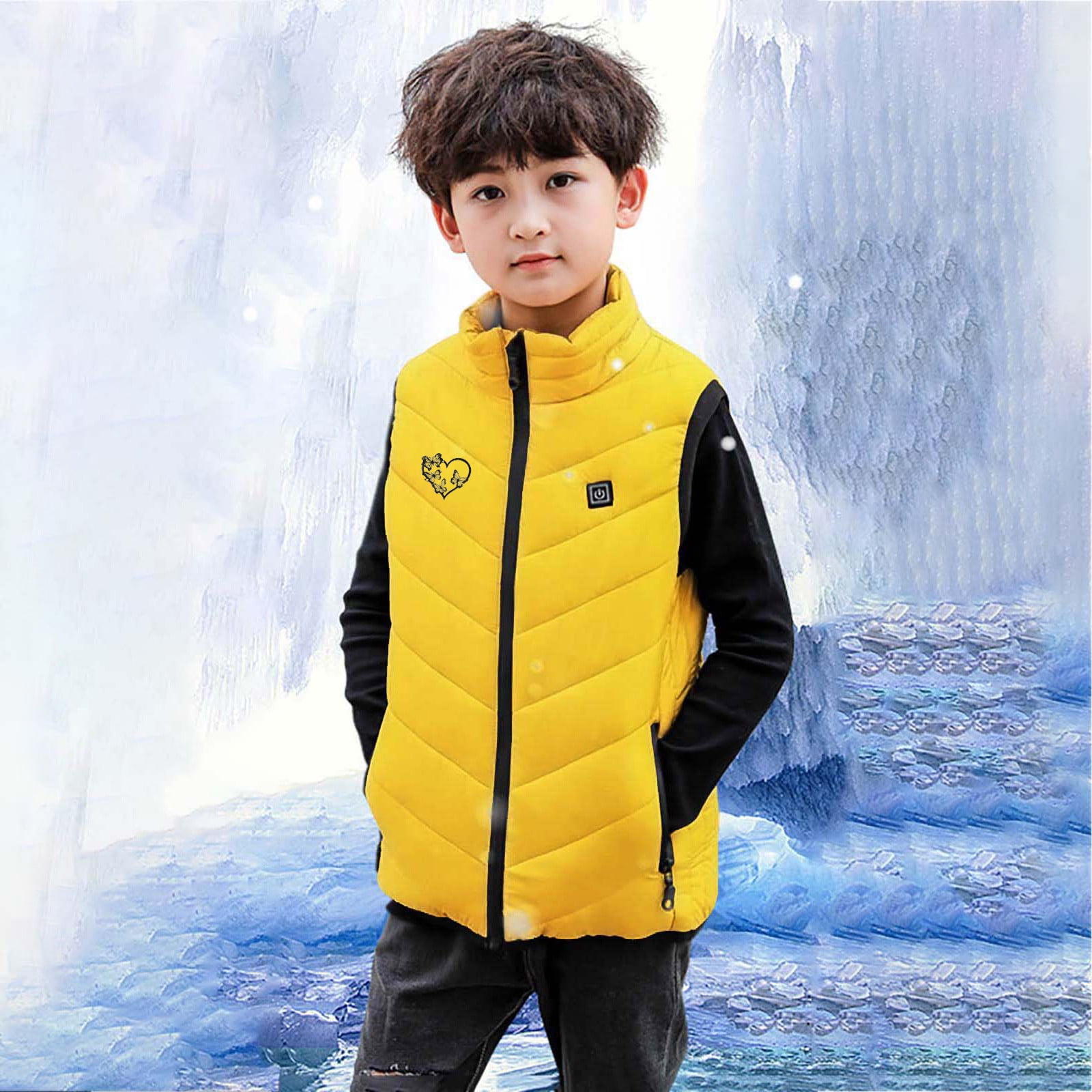 WAVSUF Little Girls Winter Down Jacket Plush Vest Fashionable Printed ...