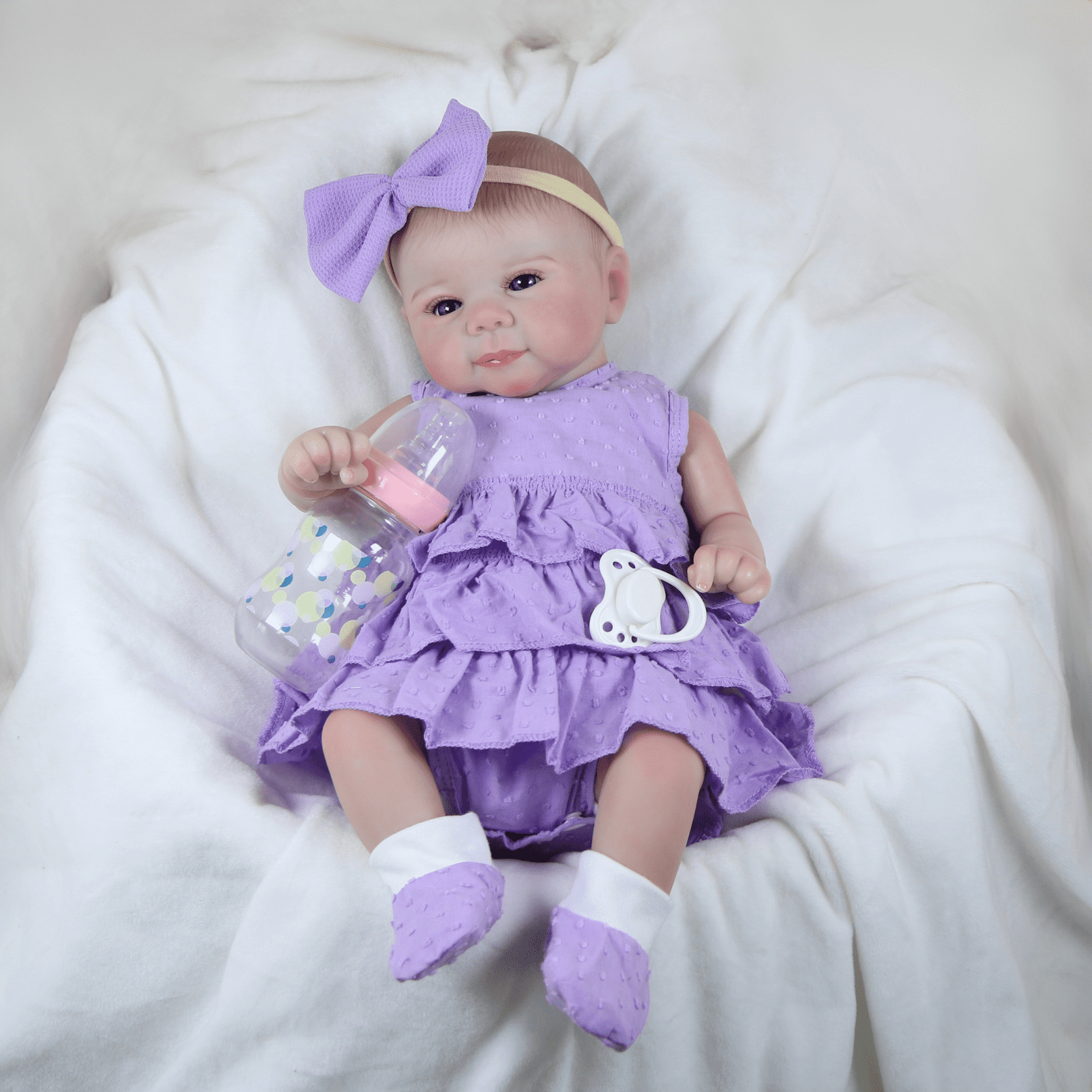 WAWA-HAOKEAI Baby Mia 17 Inch Reborn Doll with Weighted Cloth Body ...
