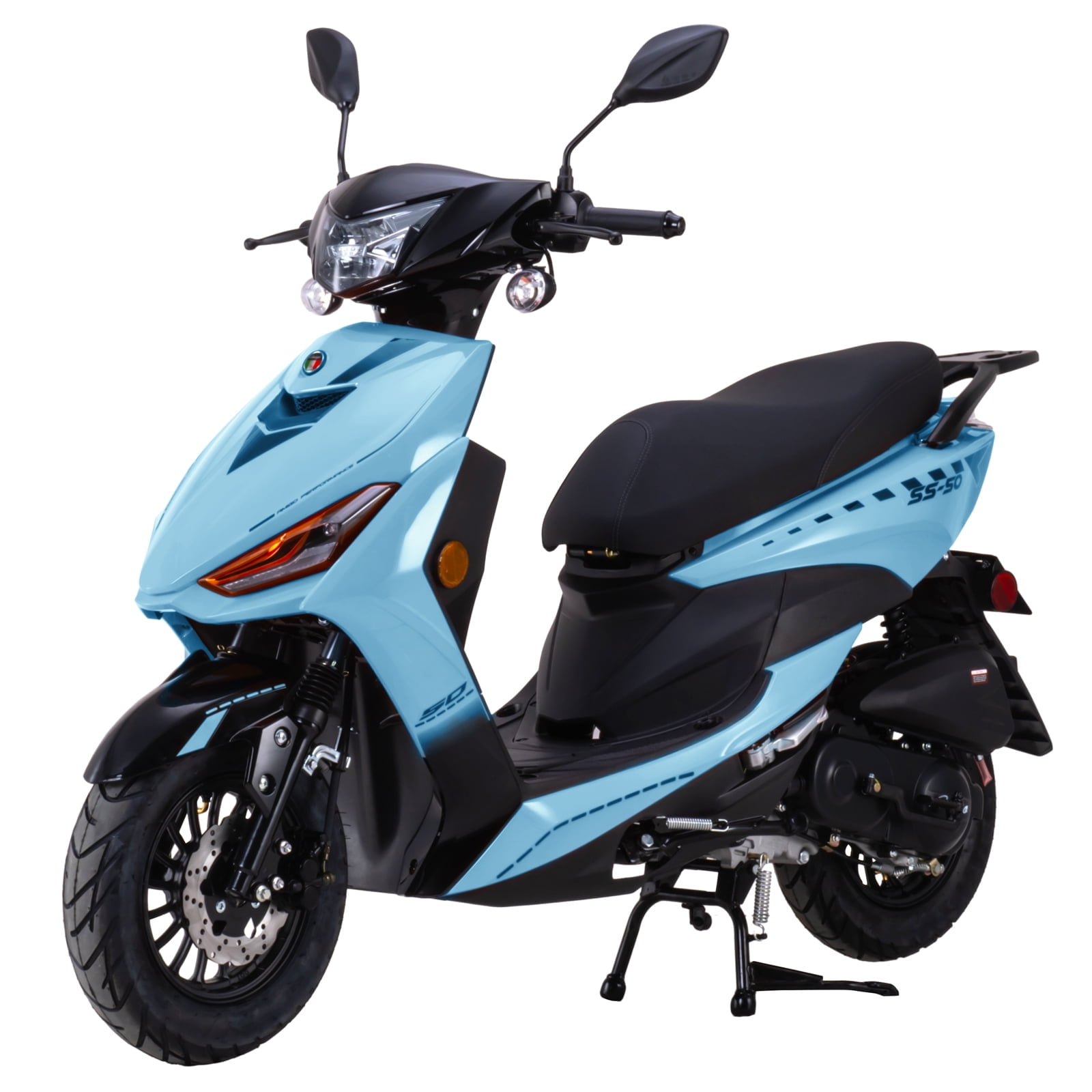 WAWA New 50cc Adult Moped Gas Motorcycle with LED Lights - Walmart.com