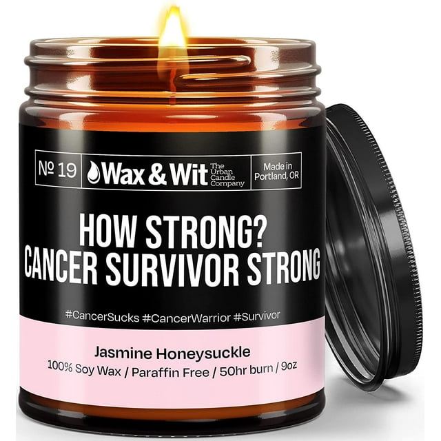 WAX & WIT Breast Cancer Gifts for Women - Scented Soy Candle - Jasmine ...