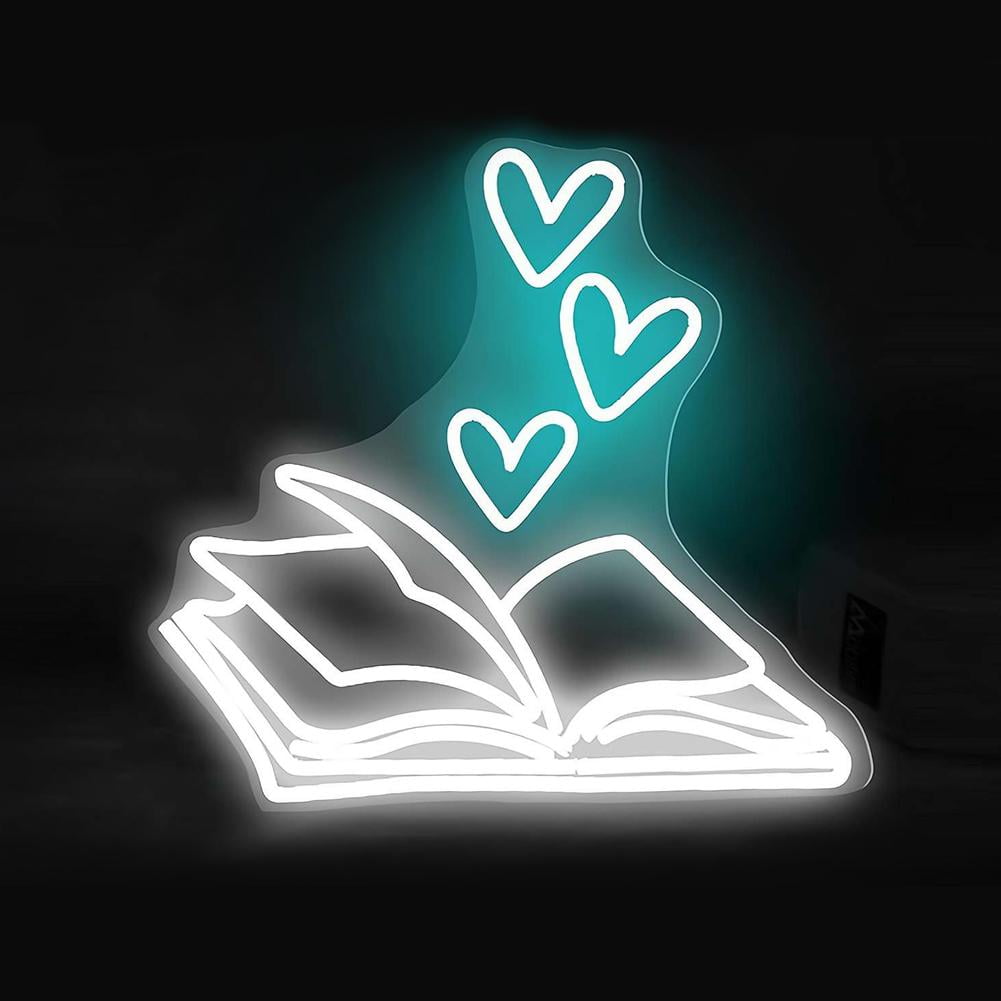 WAXCMXYH Cool Kids Read Books Neon Sign Dimmable Neon Light Colorful ...
