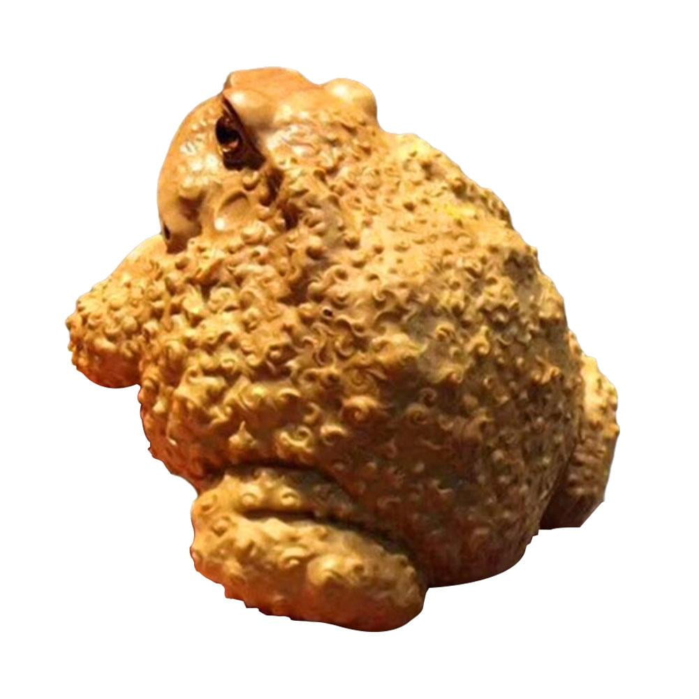 WAXCMXYH Golden Toad Sculptures Garden Wood Carving Decoration Ornamen ...