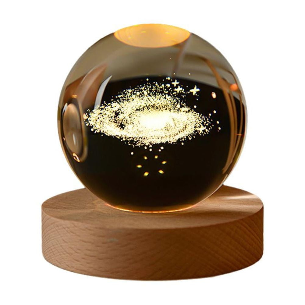 WAXCMXYH Solar System Night Light 3d Solar System Crystal Ball Moon ...