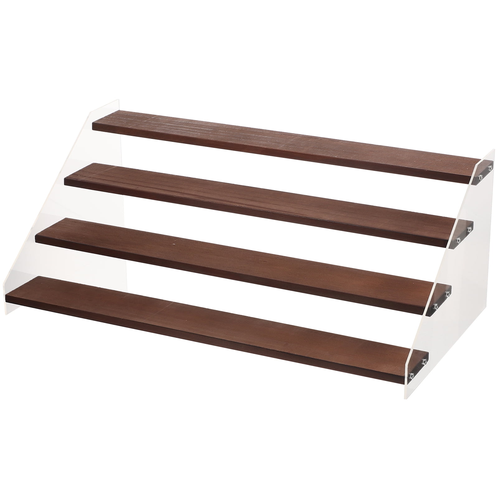1 Set Wooden Acrylic 4 Tier Display Stand for Figures Desktop Perfume ...