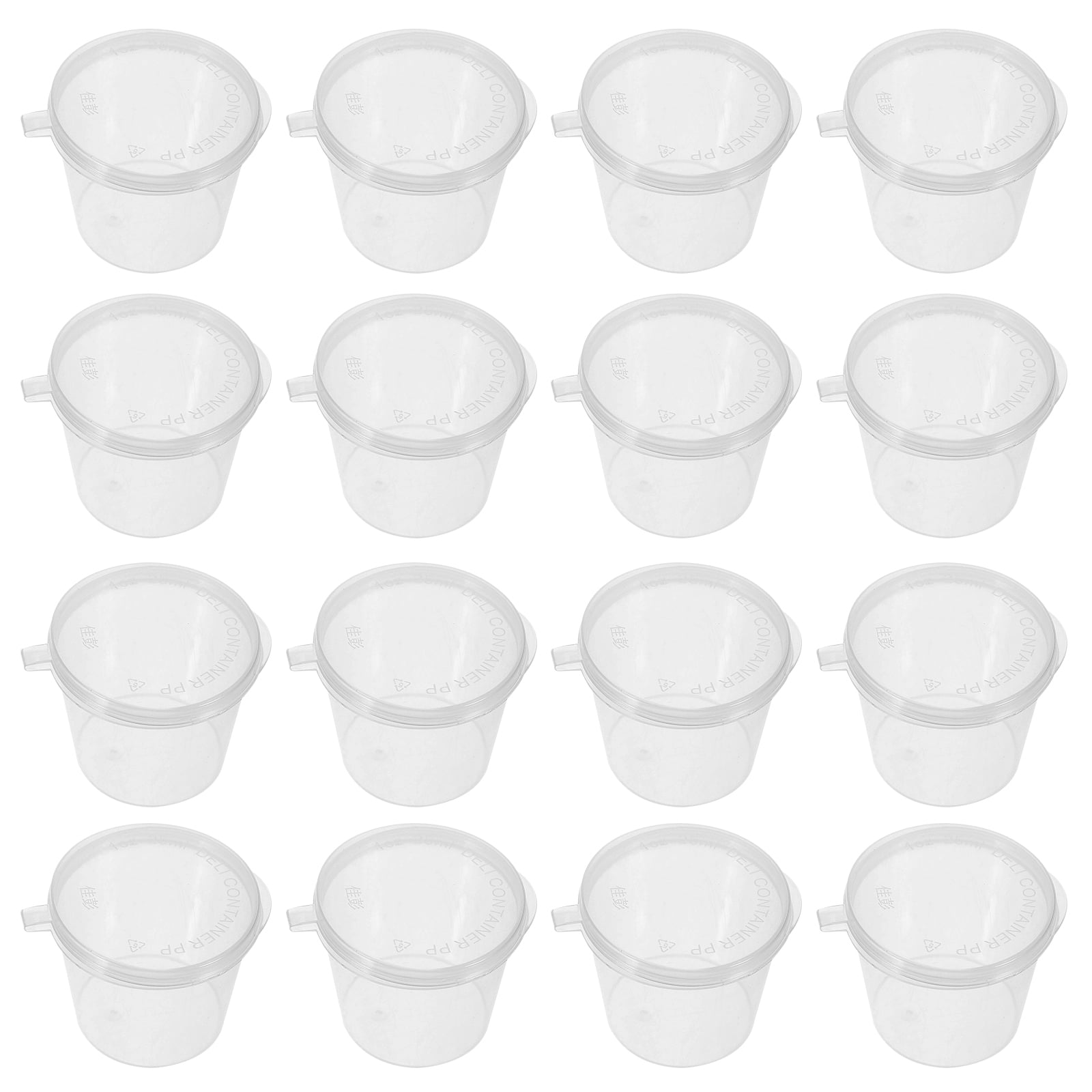 WAXIAYU 100 Clear Shot Cups with Lids - 25ml Disposable Condiment ...