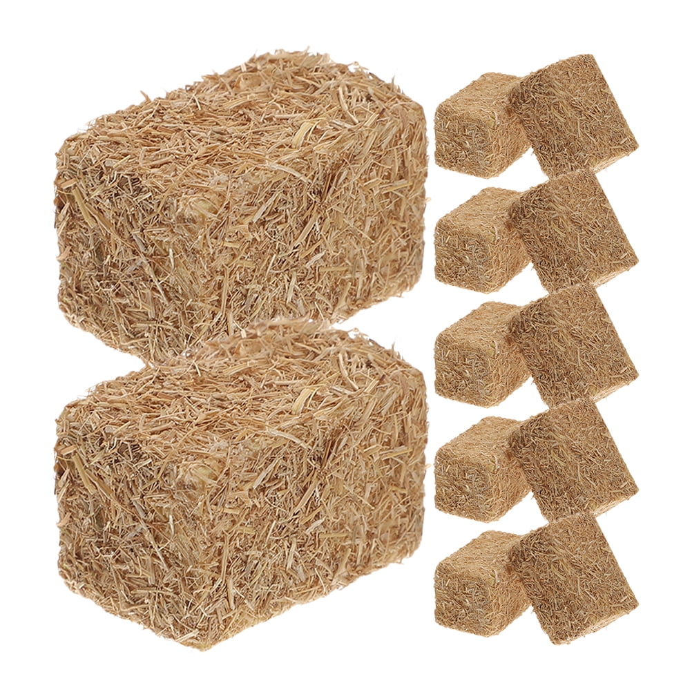 WAXIAYU 12Pcs Mini Hay Bales Simulation Mini Straw Hay Miniature ...