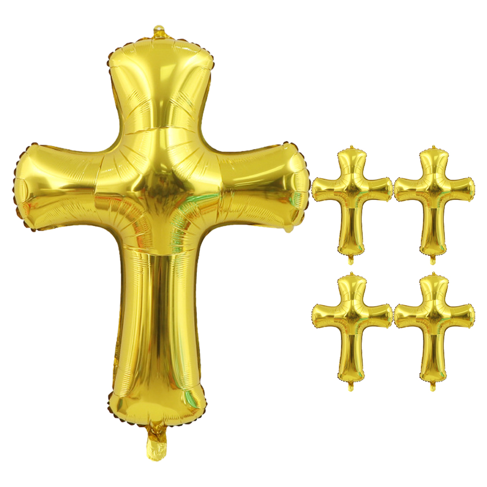 WAXIAYU 5Pcs Cross Shaped Aluminum Foil Balloon Baby Shower Balloon ...