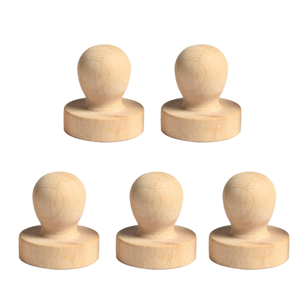 WAXIAYU 5pcs 3.8cm Wooden Round Handle DIY Stamp Knobs for Crafts ...