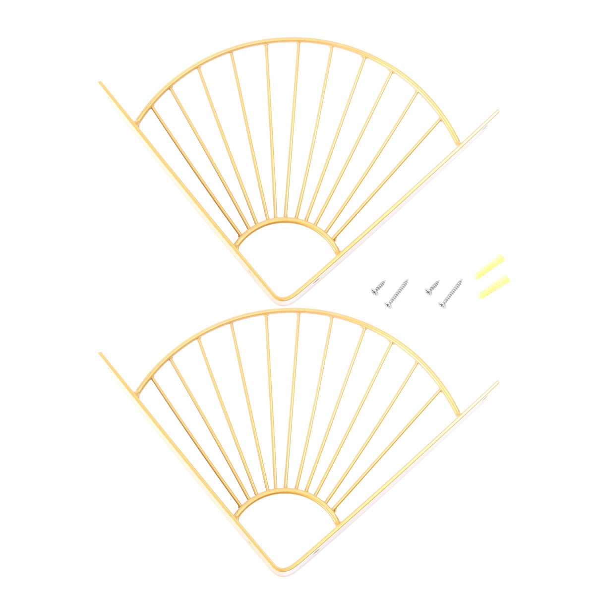 WAXIAYU 8PCS Golden Shelf Brackets Support Fan- shaped Floating Shelf ...