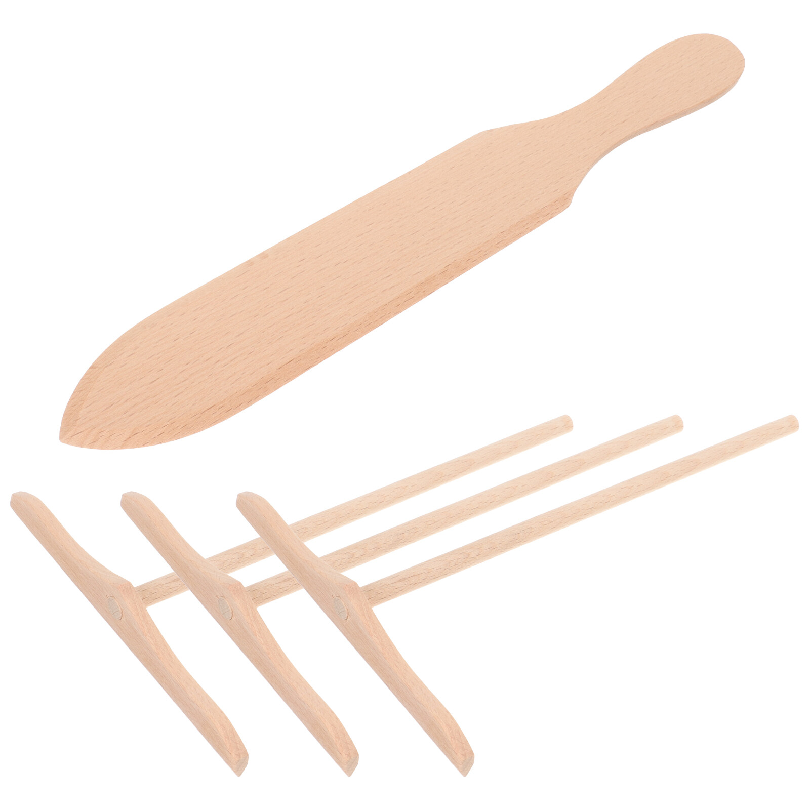 WAXIAYU Crepe Pan Spreader and Spatula Set Wooden Crepes Maker Tool ...