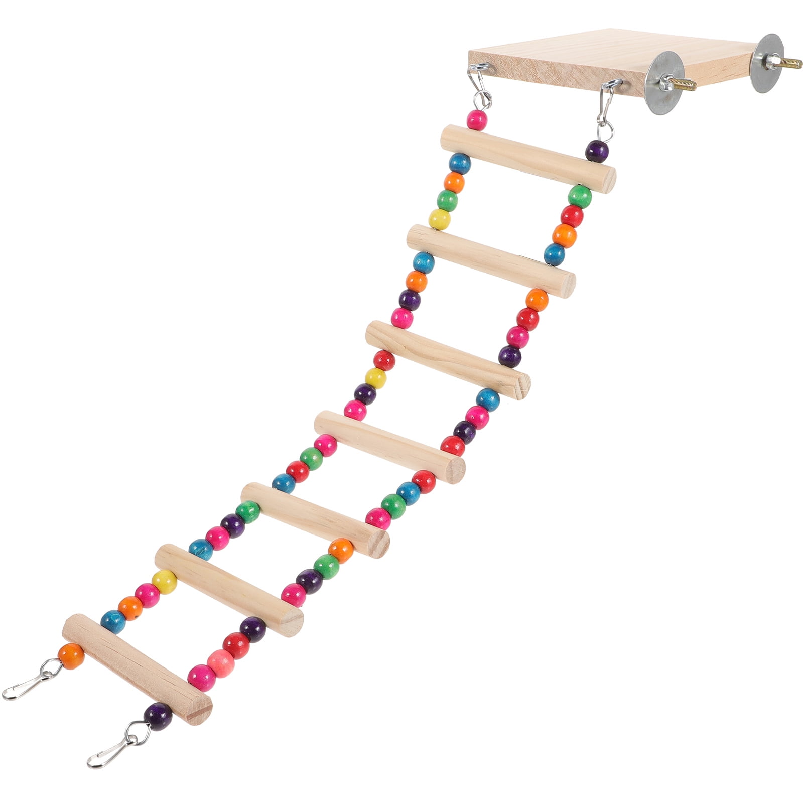 WAXIAYU Parrot Bird Standing Toy with Ladders Wooden Bird Biting Toy ...