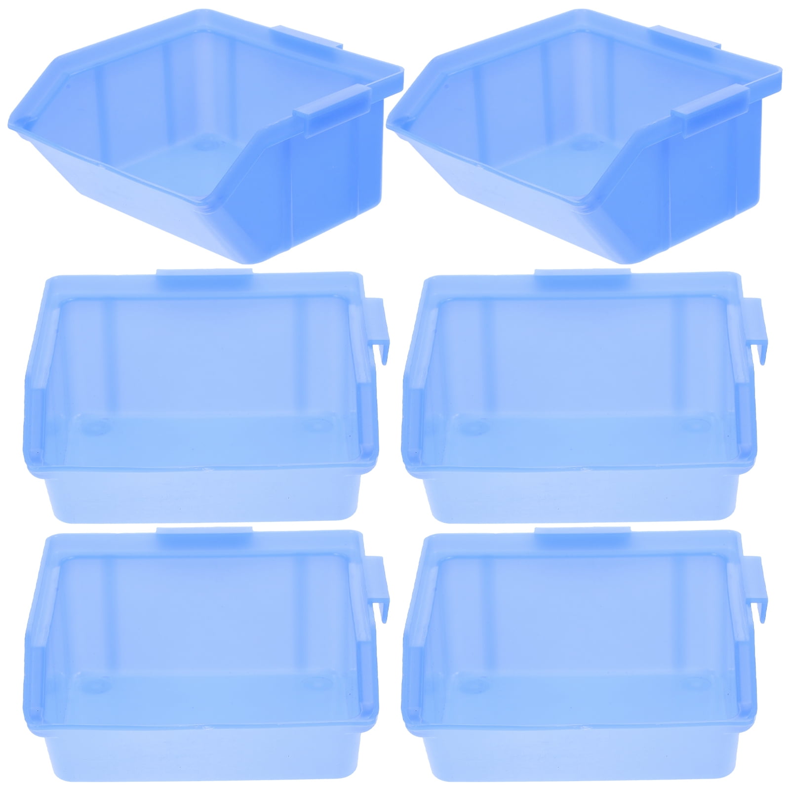 WAXIAYU Plastic Storage Bins Stackable Nesting Shelf Box Blue 6pcs - Walmart.com