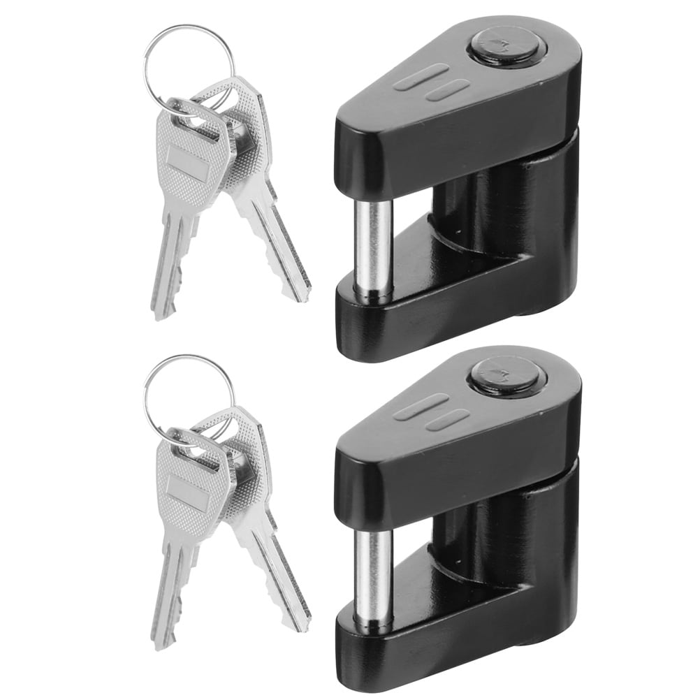 WAXIAYUZ 2 Black Trailer Tongue Locks - Hitch Coupler Lock Kit ...
