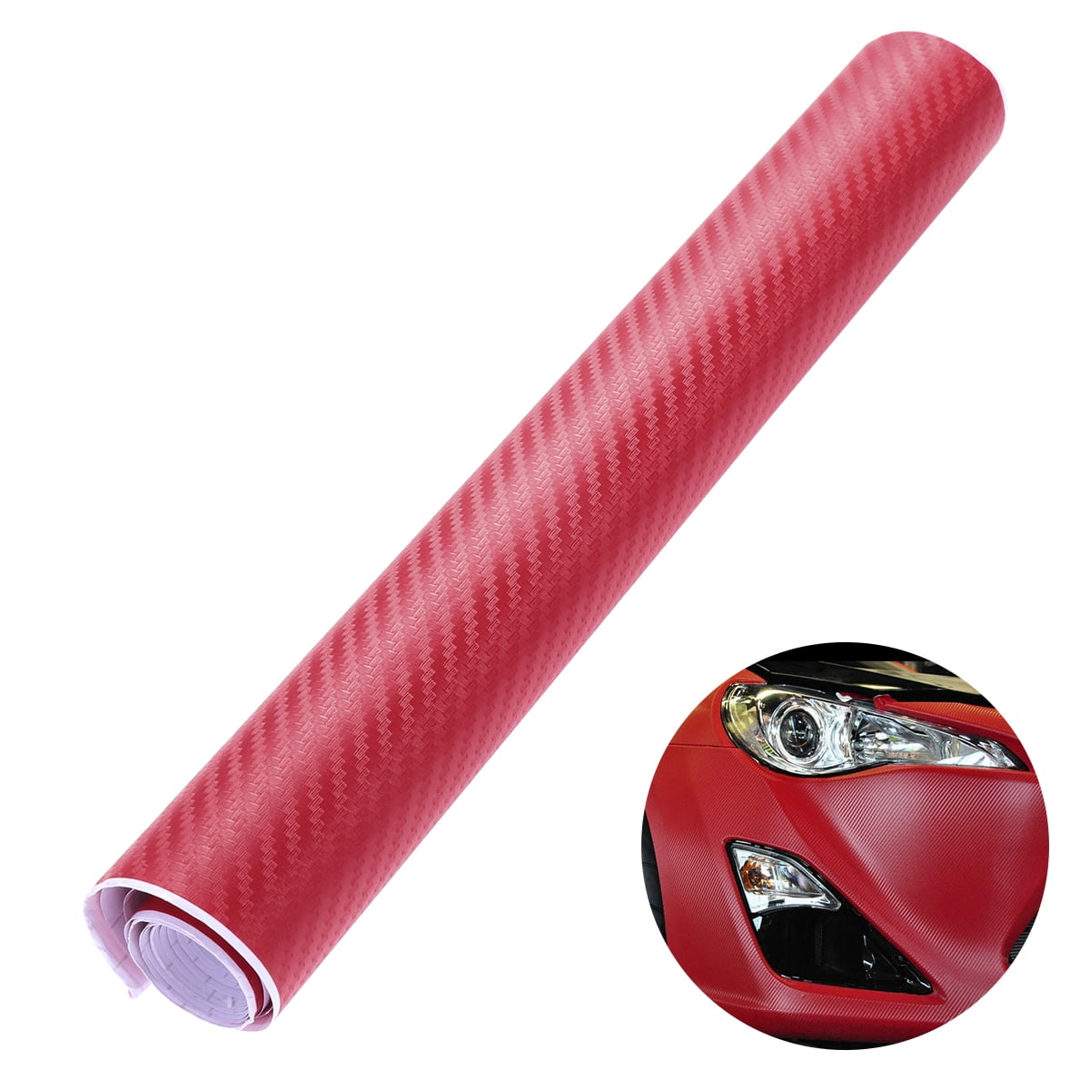 WAXIAYUZ Red 3D Carbon Fiber Wrap Roll for Car Decoration - 10x127CM ...