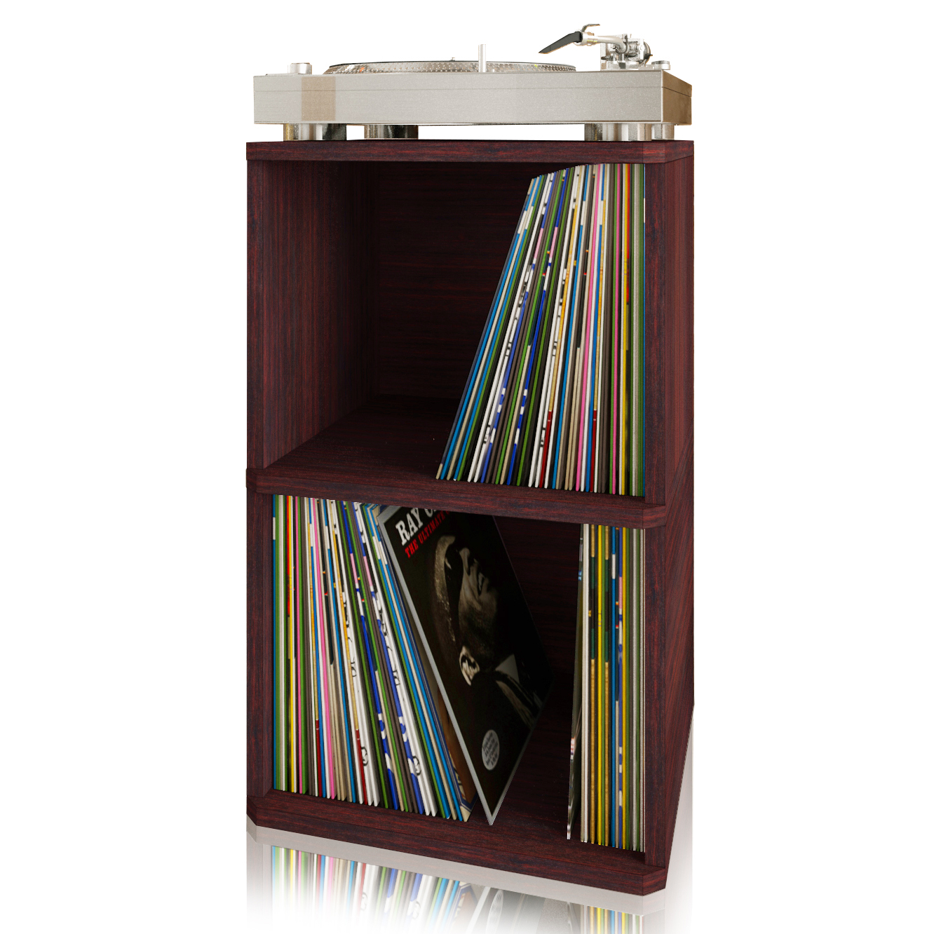 WAY BASICS 2-Shelf Cube Bookshelf, Vinyl Record Album Storage Organizer ...