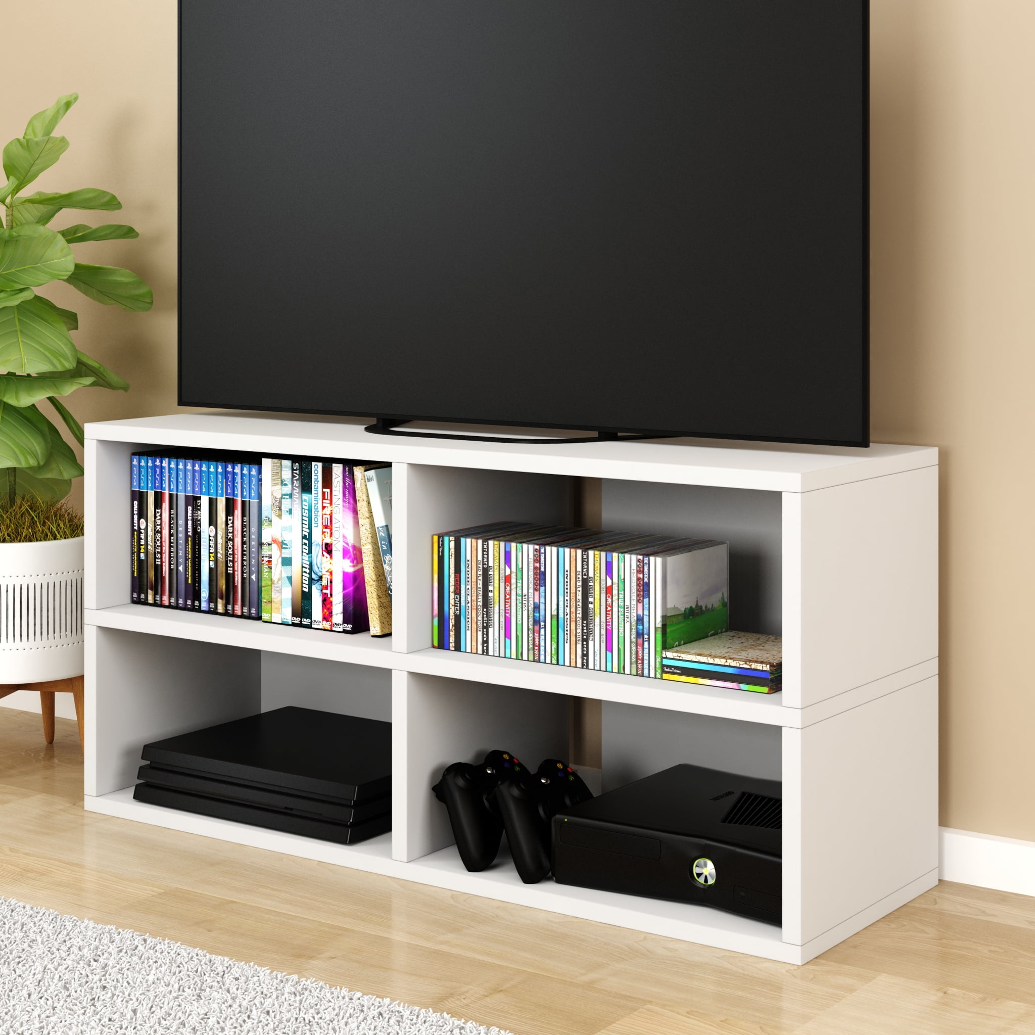WAY BASICS Media Storage Shelf Entertainment Center - Holds 31 DVD ...