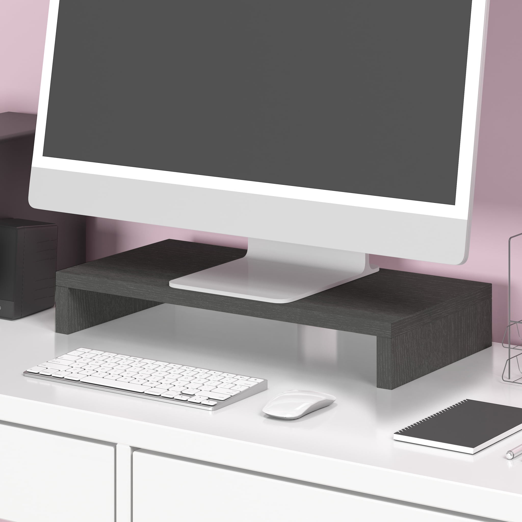 WAY BASICS Modern Computer Monitor Stand TV PC Desktop Screen Riser ...