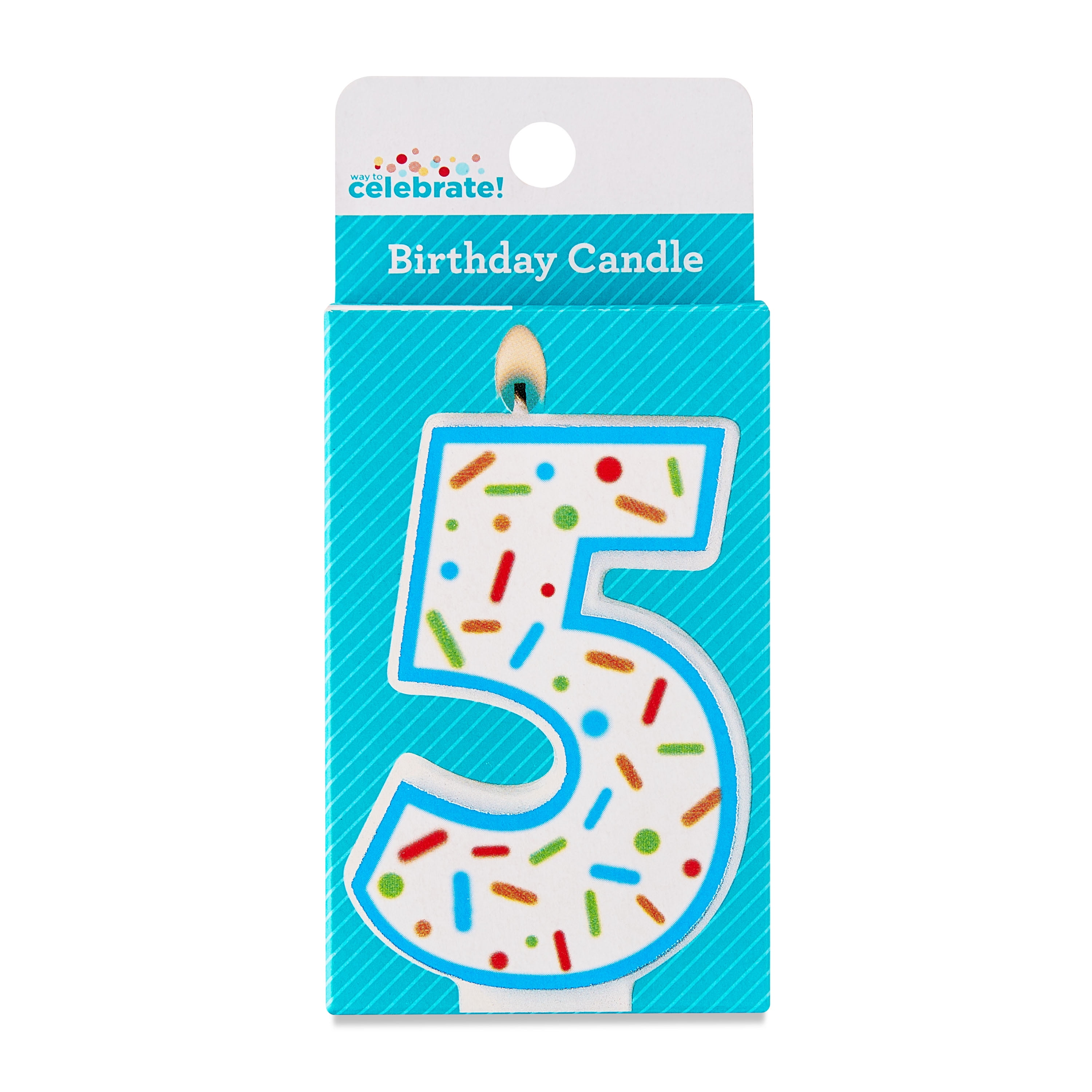 Way To Celebrate Multicolor Confetti Number 5 Birthday Candle, colorful ...