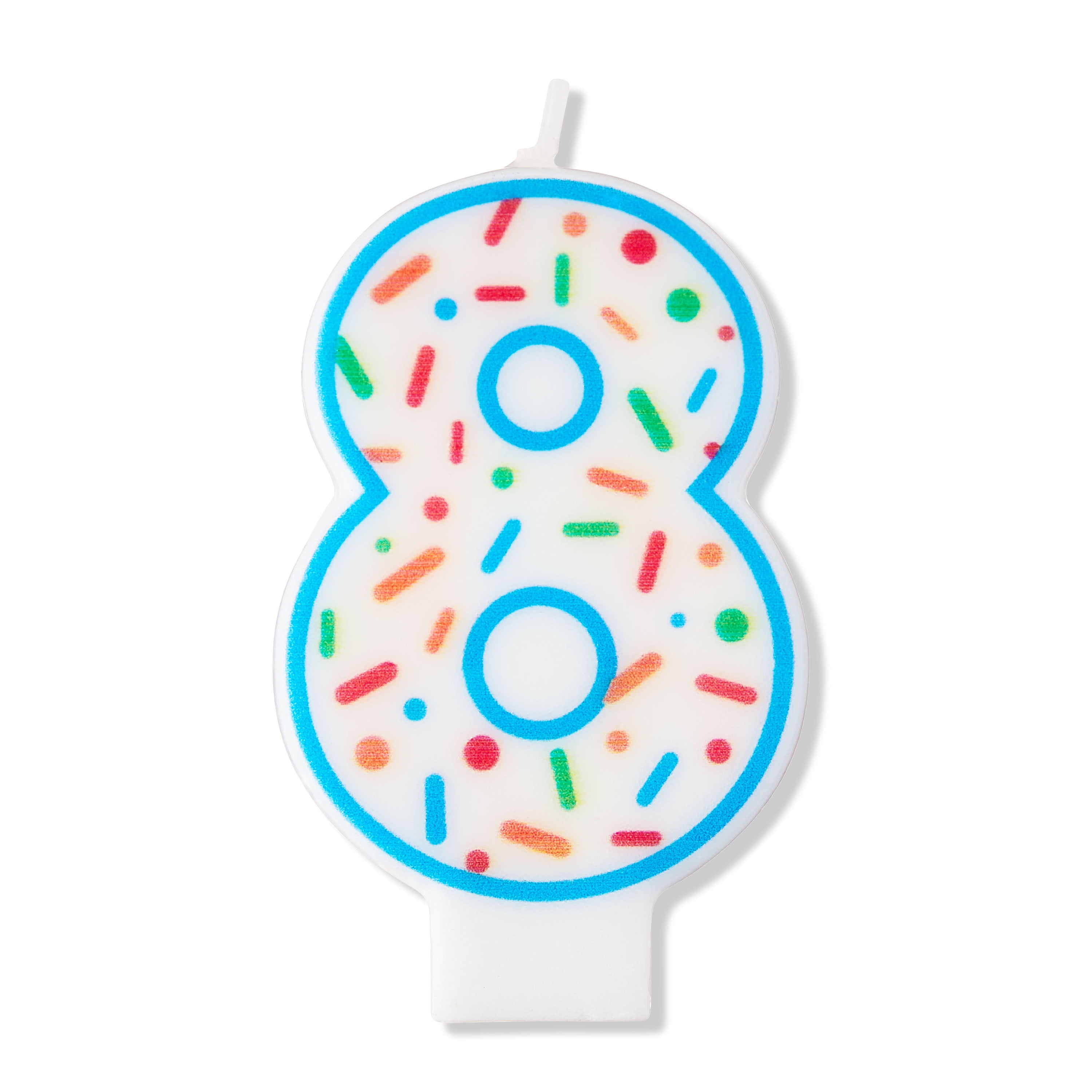 Multicolor Confetti Number 8 Birthday Candle, by Way To Celebrate ...