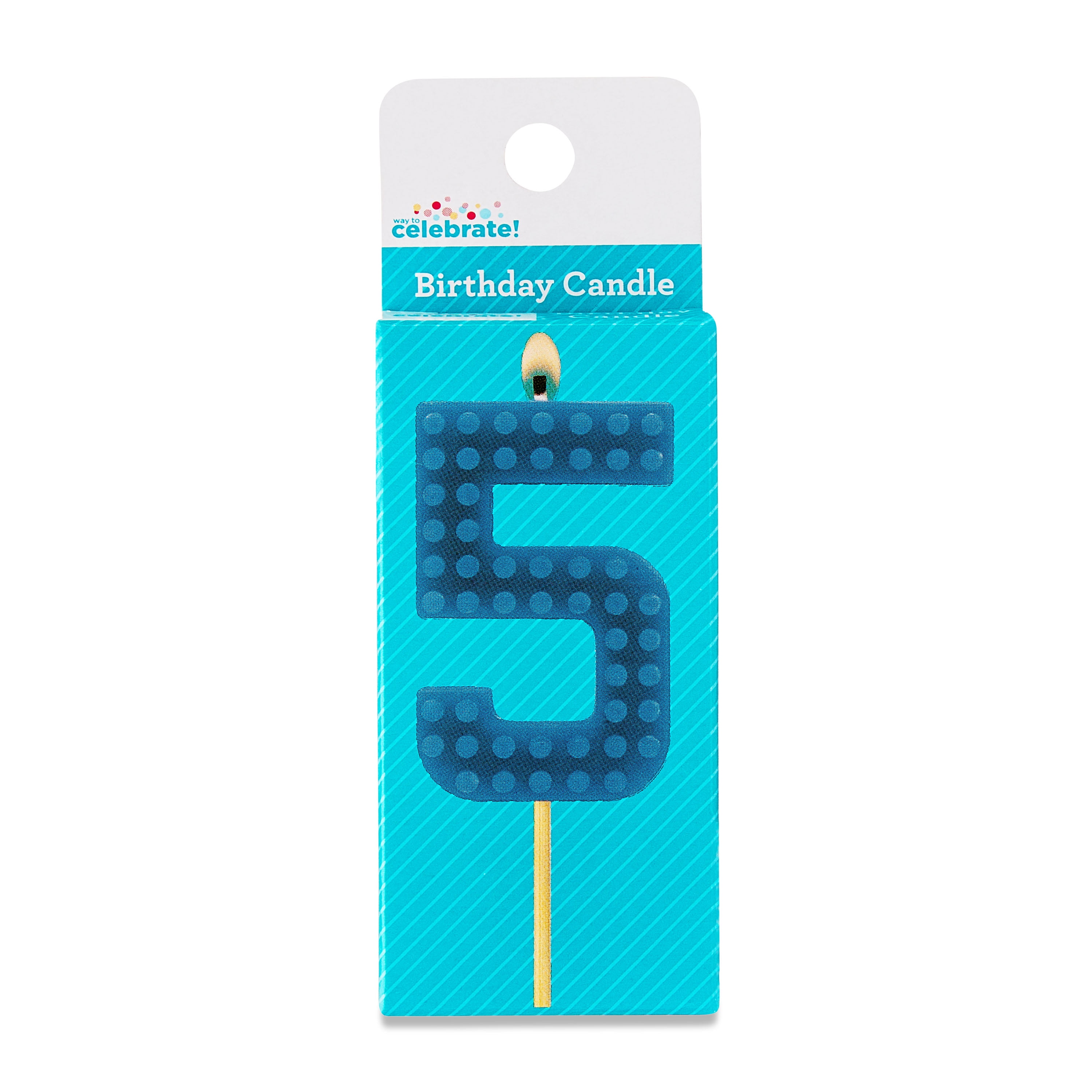 Way To Celebrate Blue Building Block Number 5 Birthday Candle for Cake ...