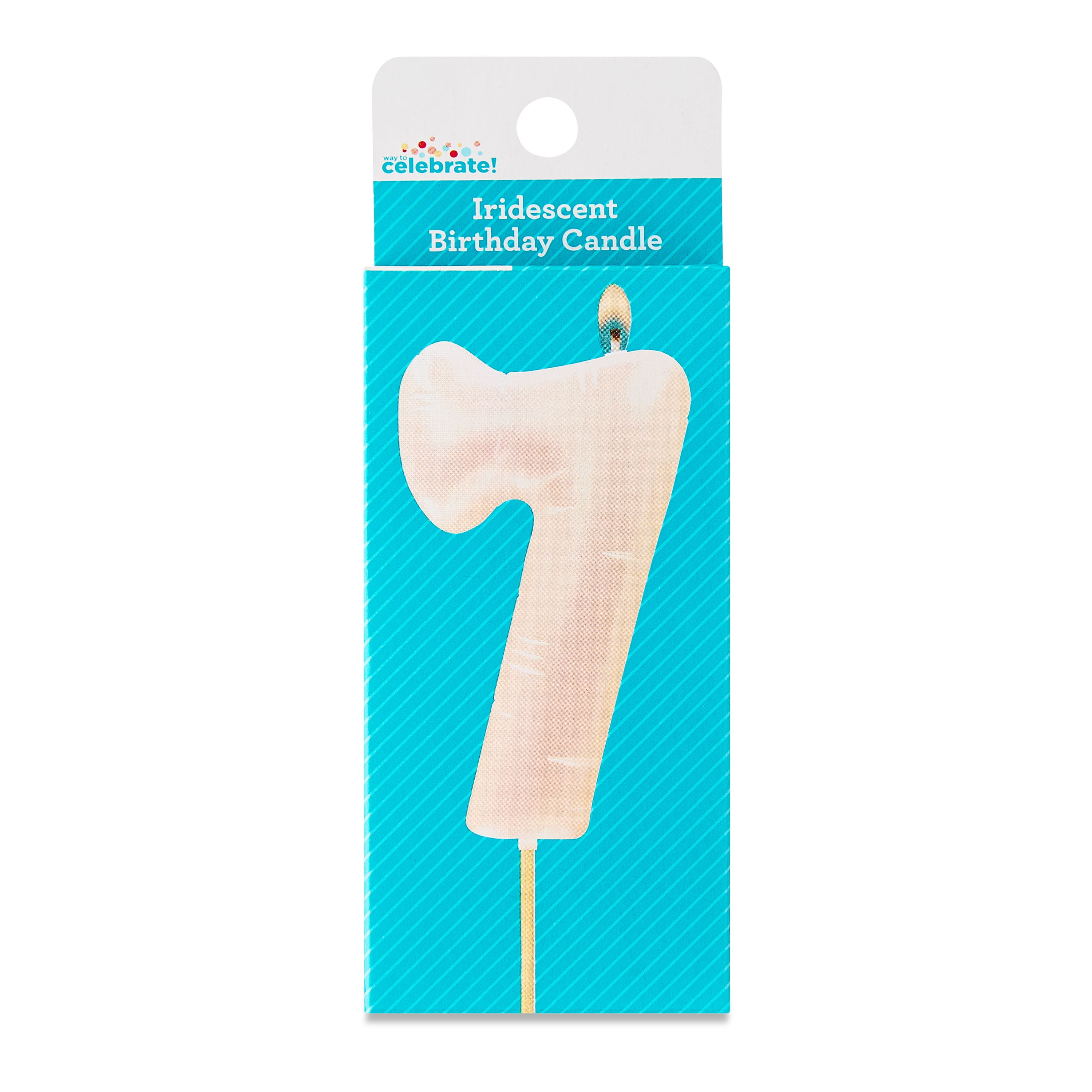 Way To Celebrate Iridescent Number 7 Birthday Candle, Shiny Finish for ...