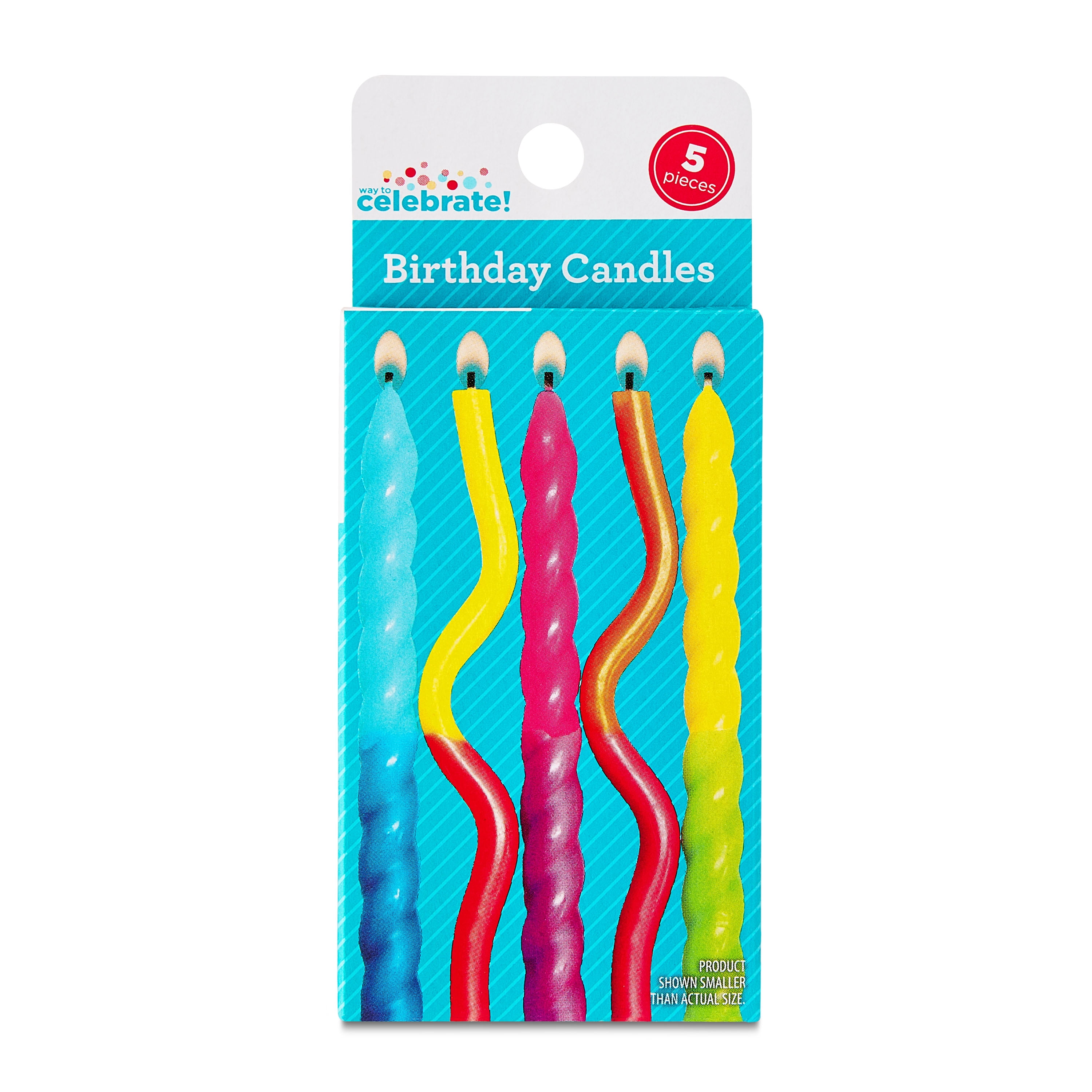 Way To Celebrate Multicolor Swirl Birthday Candle Set, 5 Pieces ...