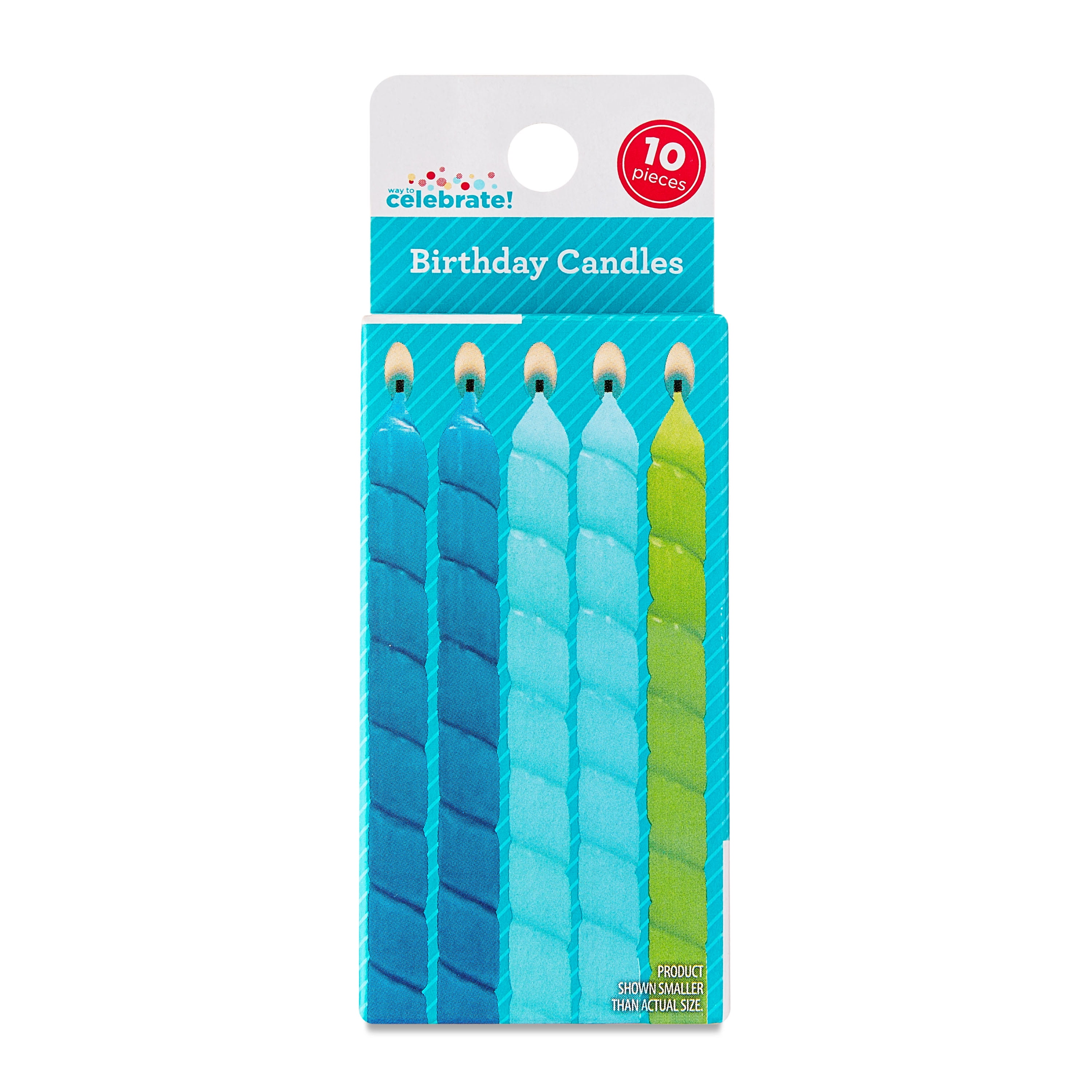 Way To Celebrate Multicolor Spiral Birthday Candles, 10 Pieces, Party ...