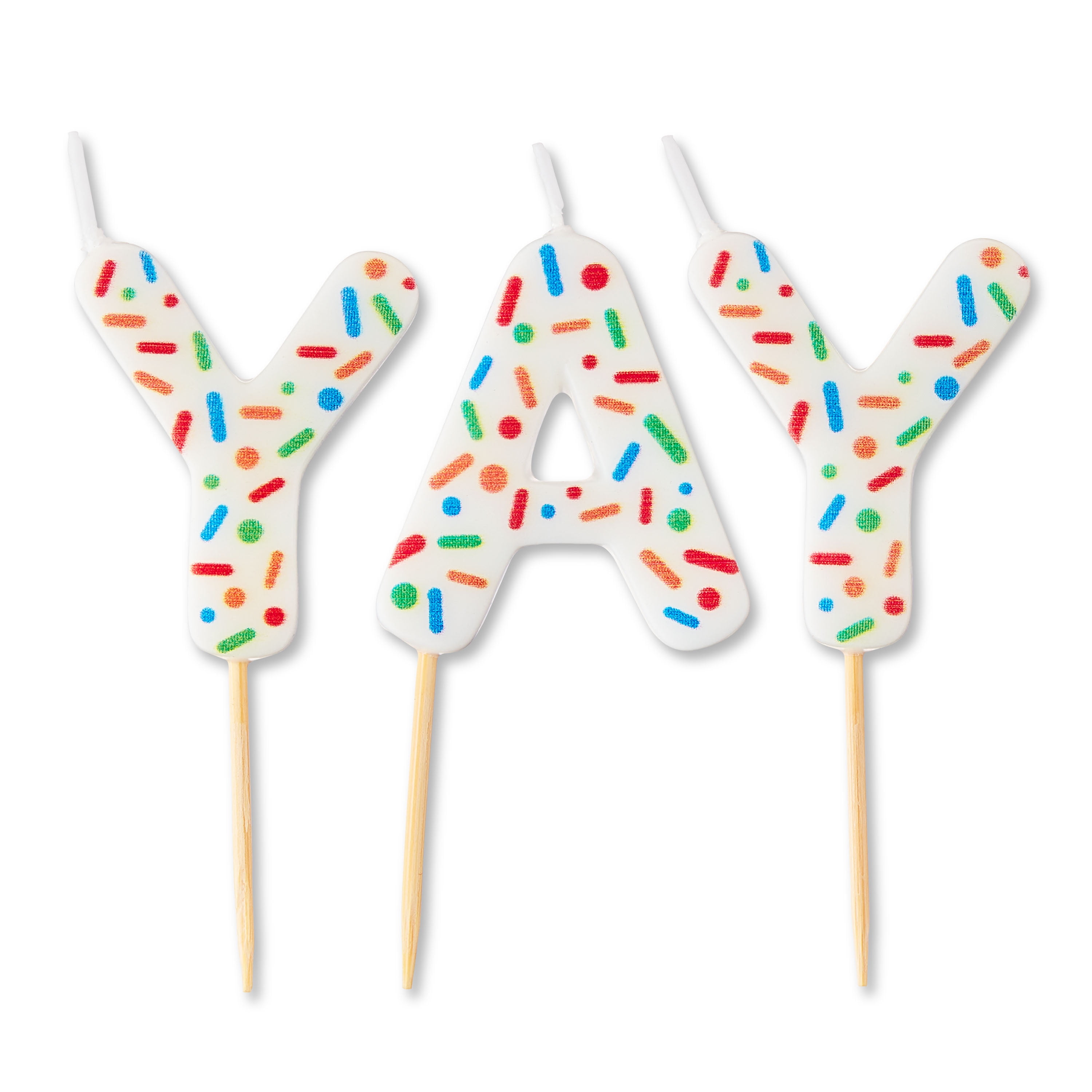Multicolor Yay Birthday Candle Set, 3 Pieces, by Way To Celebrate ...