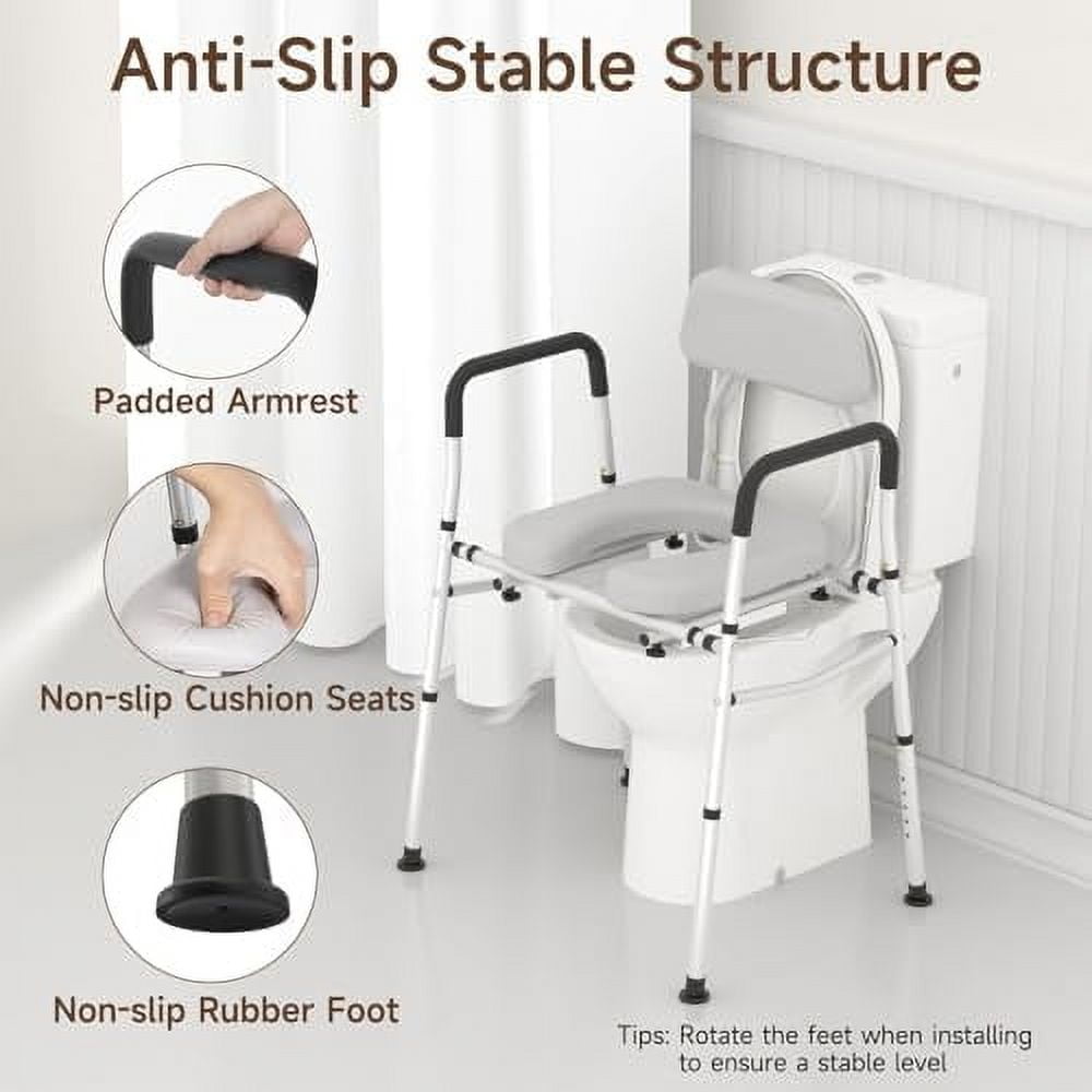 WAYES Bedside Commode Chair for Seniors - 2-in-1 Bedside Toilet and ...