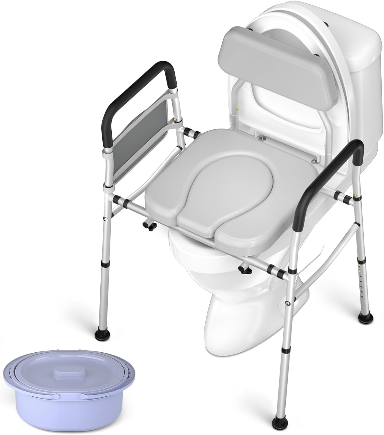 WAYES Bedside Commode Chair for Seniors - 2-in-1 Bedside Toilet and ...