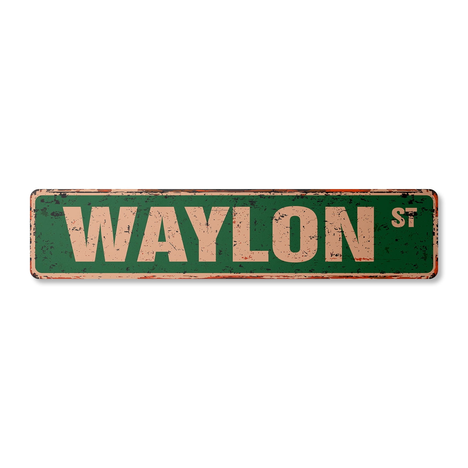 WAYLON Vintage Plastic Street Sign Childrens Name Room Sign | Indoor ...