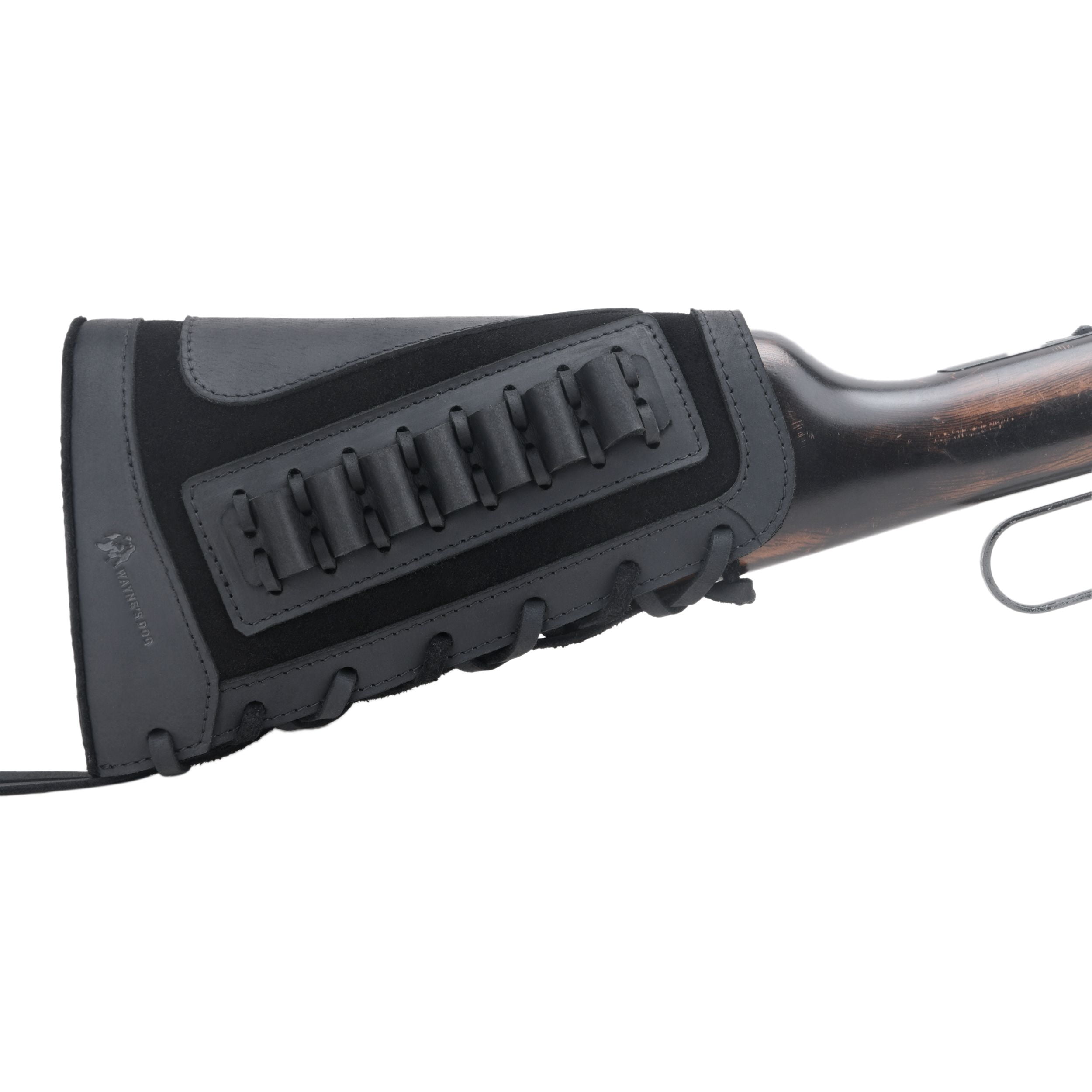 WAYNE'S DOG Leather Rifle Cheek Rest Pad Buttstock Gun Cover .357 .30/ ...