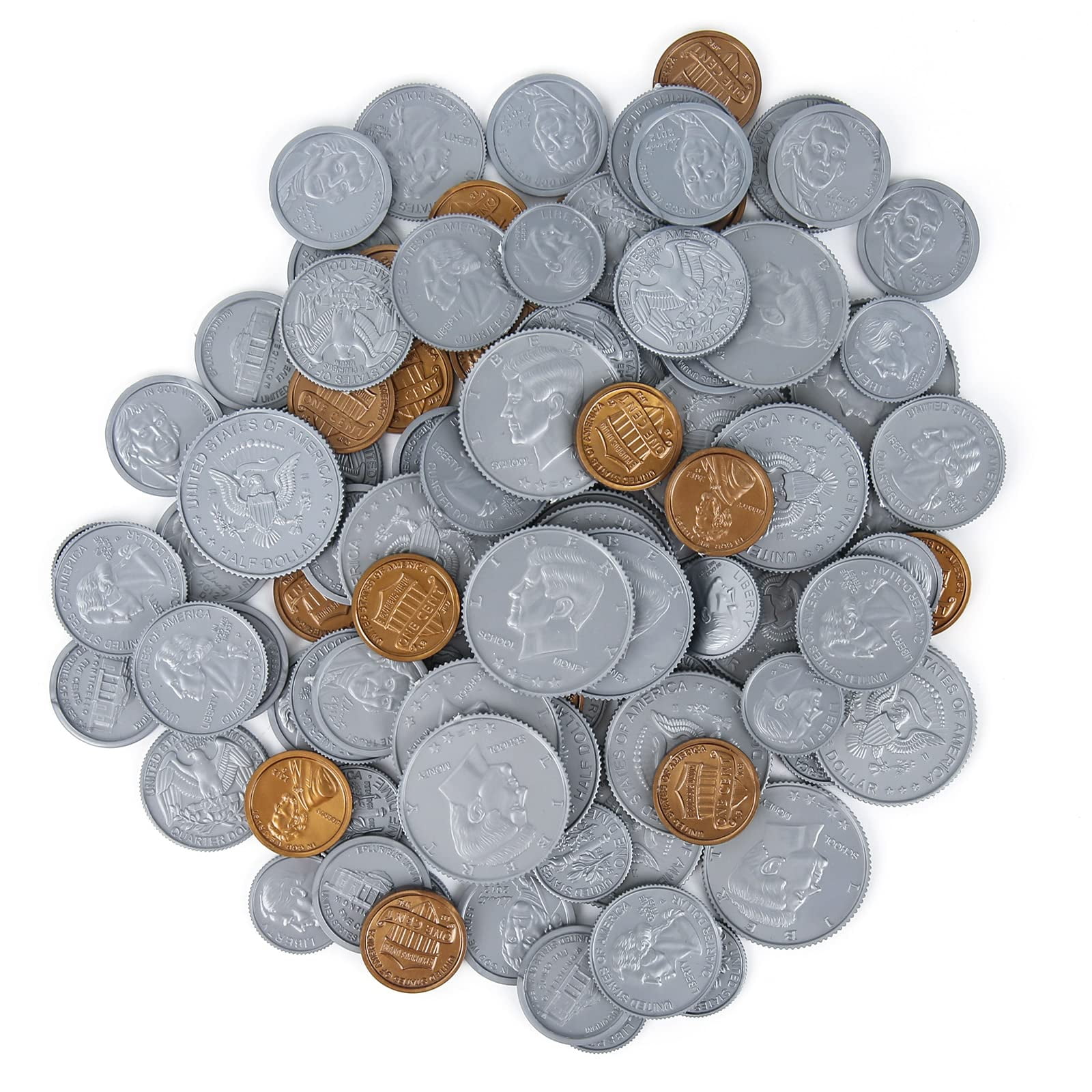 WAYOME 500 Pcs Fake DHF10 Money Coin for Kids, Play Money Coins Set ...