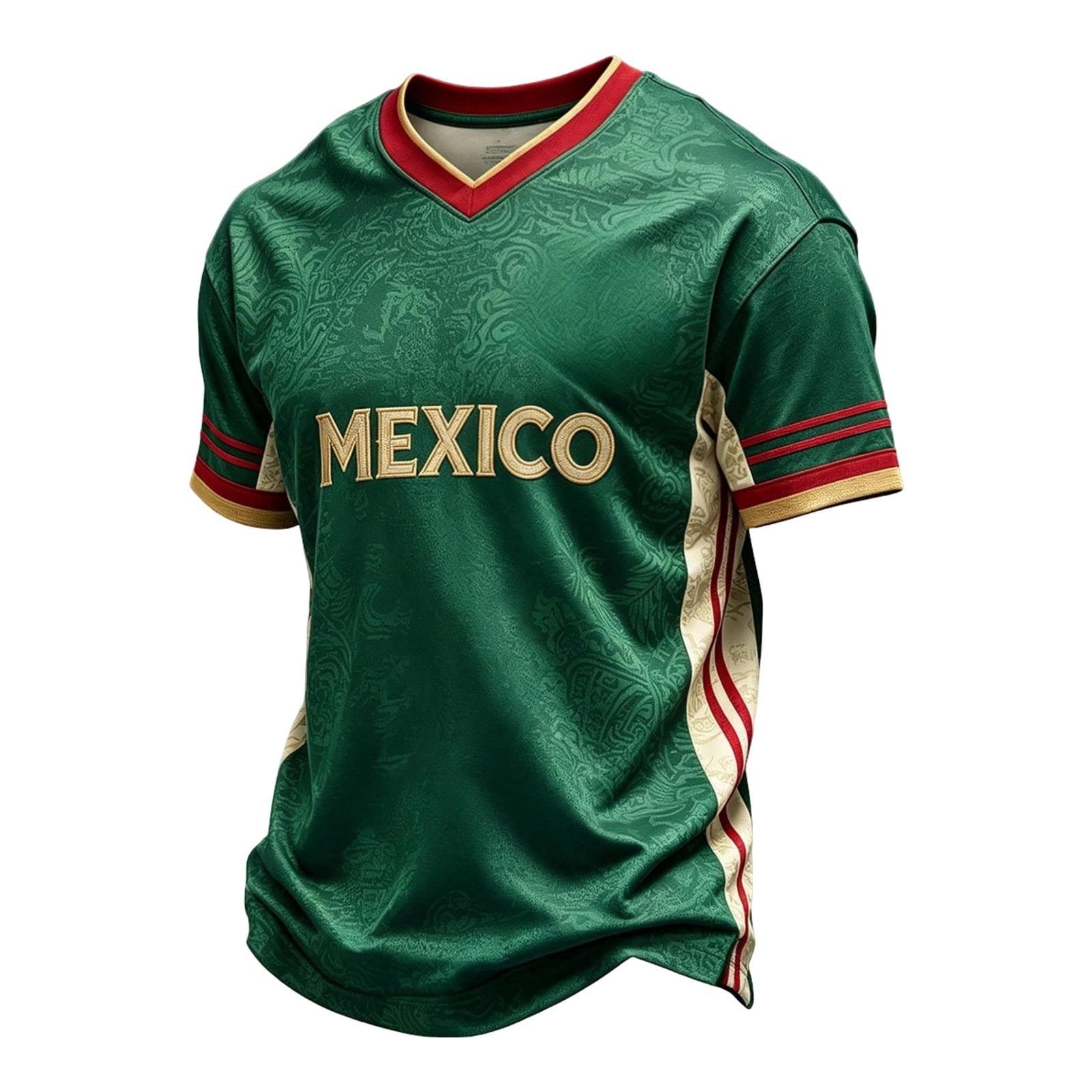WAYUTE Men's Mexico Football Tshirt Short Sleeve V Neck Football ...