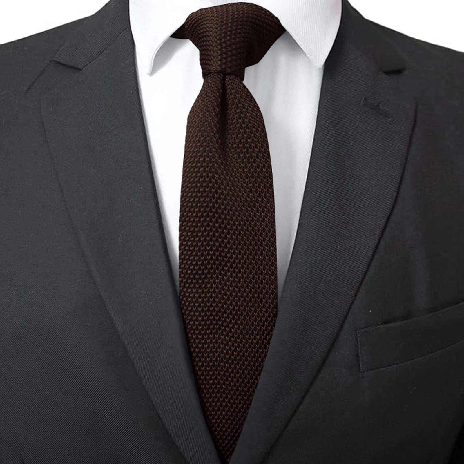 WAYUTE Men's Slim Knit Tie Solid Color Necktie Casual Business Work ...
