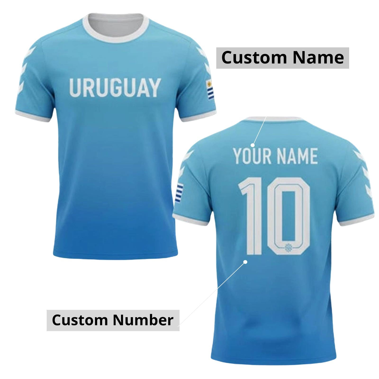 WAYUTE Men's Uruguay Soccer T Shirt Short Sleeve Athletic Fit Crew Neck ...