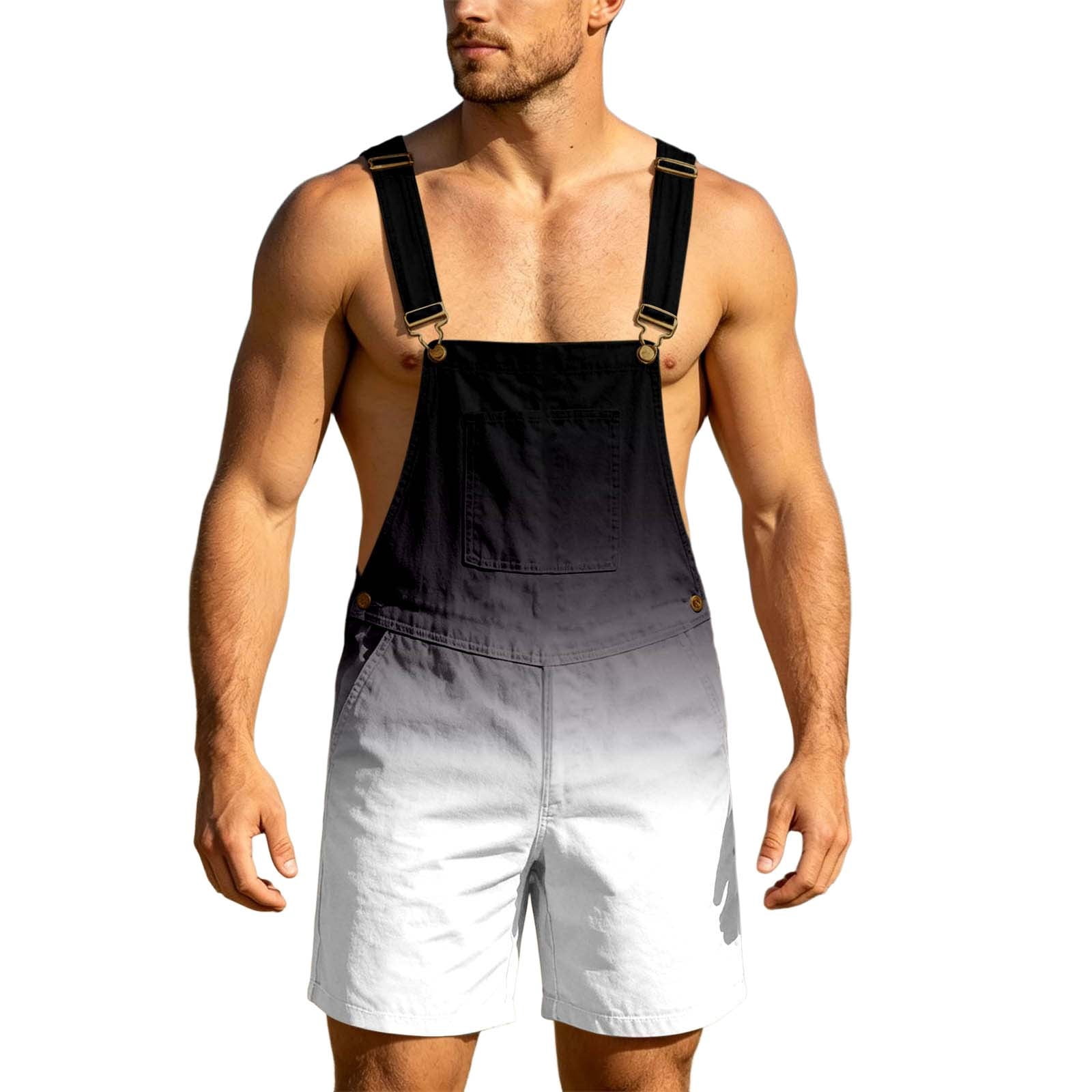 WAYUTE Overalls for Men Lightweight Gradient Color Jumpsuit with ...