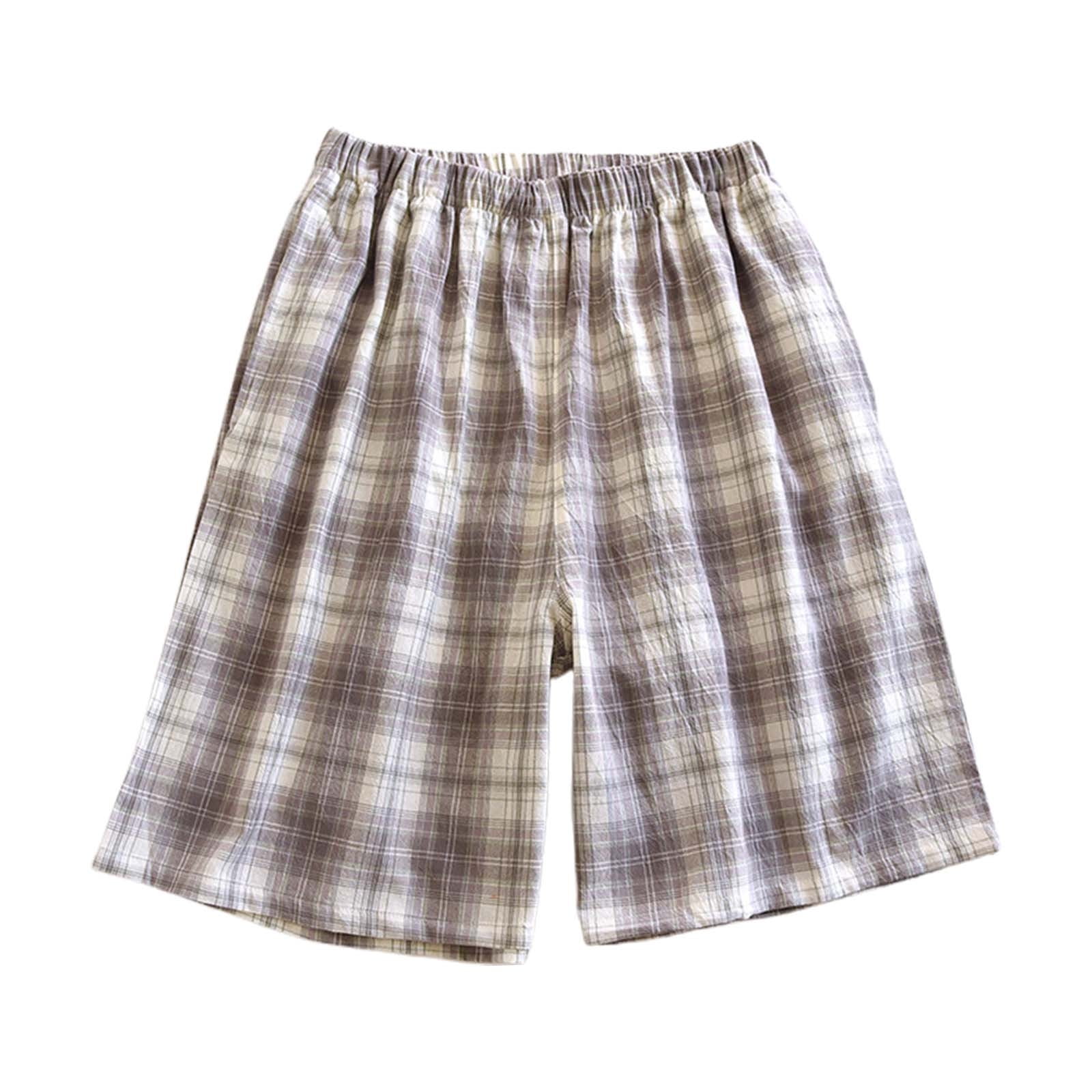 WAYUTE Shorts for Women Checkered Washed Shorts Summer Thin Style with ...