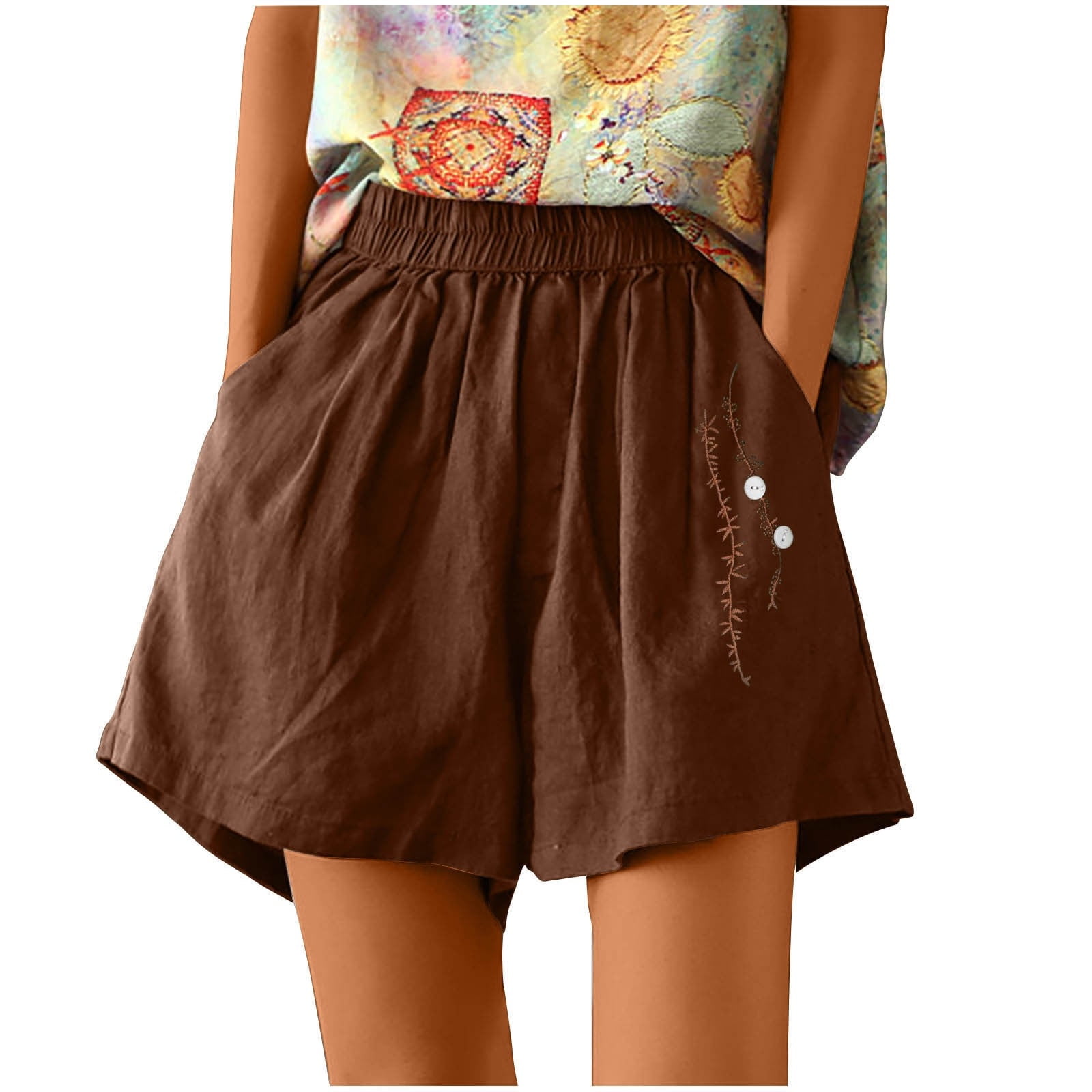 WAYUTE Shorts for Women Plus Size Shorts for Summer Linen Shorts High ...
