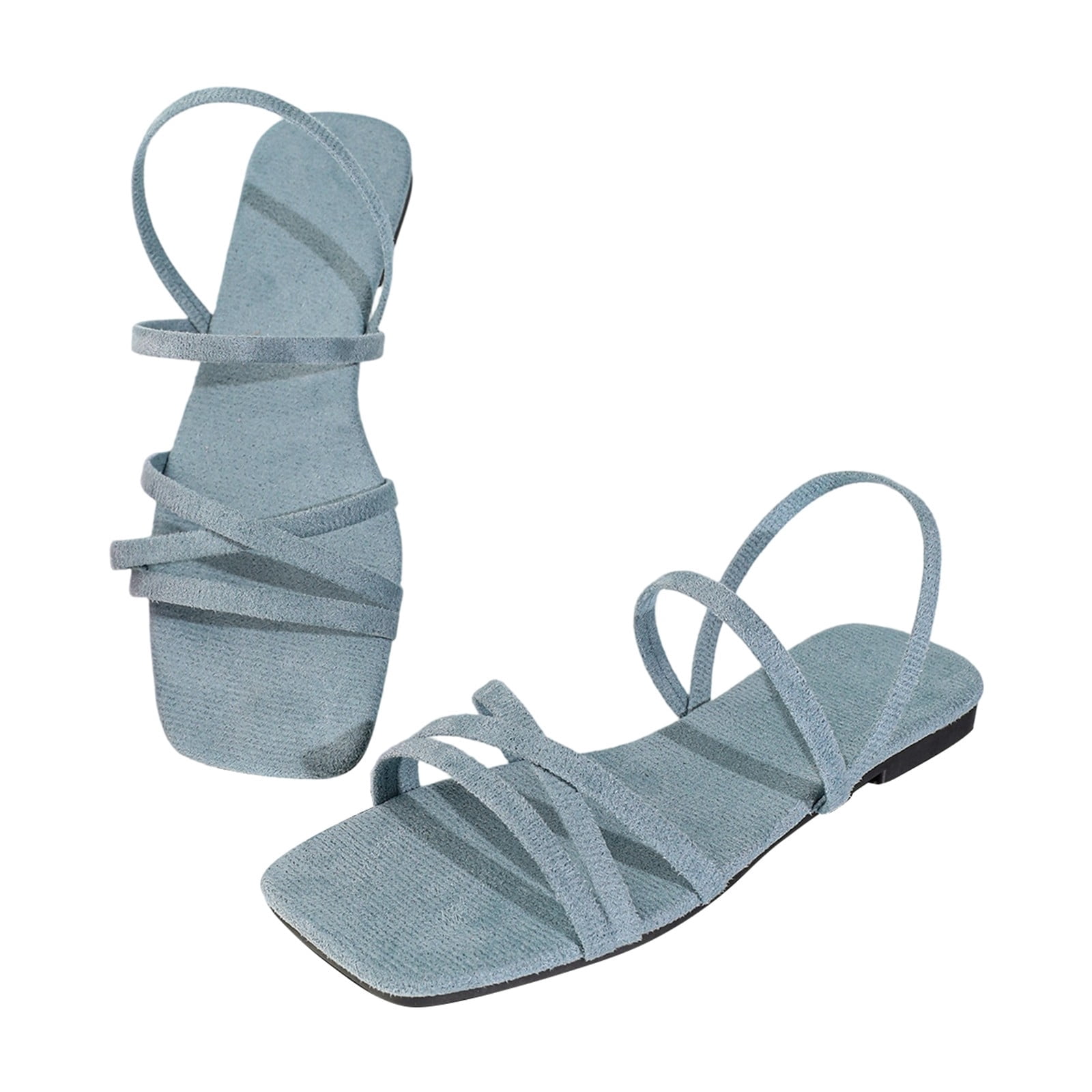 WAYUTE Womens Sandals Elegant Flat Sandals with Strap Comfortable ...