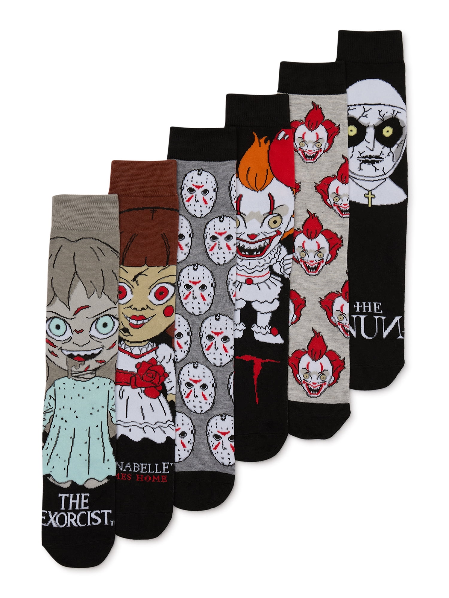 WB Horror Collection Men’s Crew Socks, 6-Pack - Walmart.com
