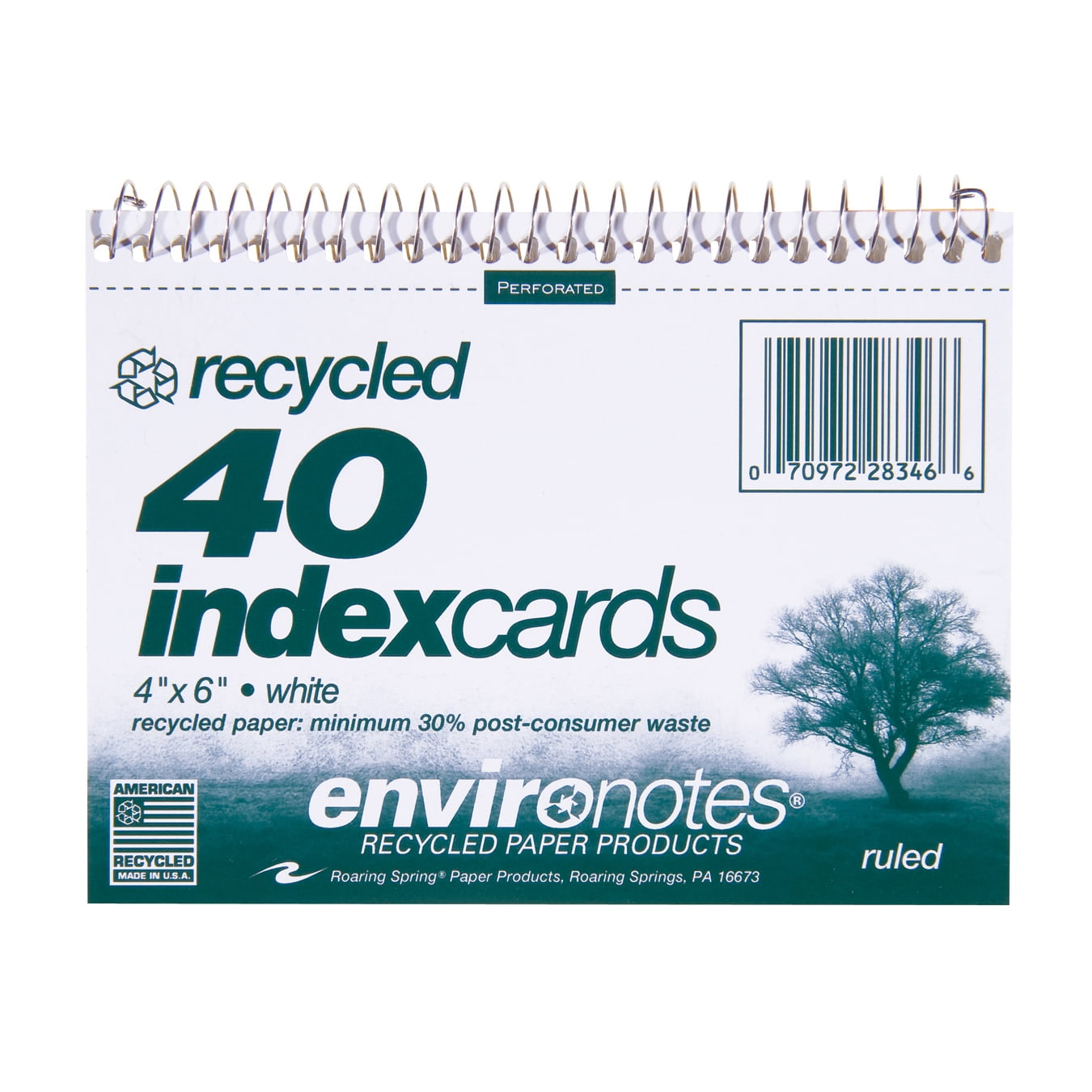 WB INDEX CARDS 4"x6" RULED PERF RECYCLED - Walmart.com