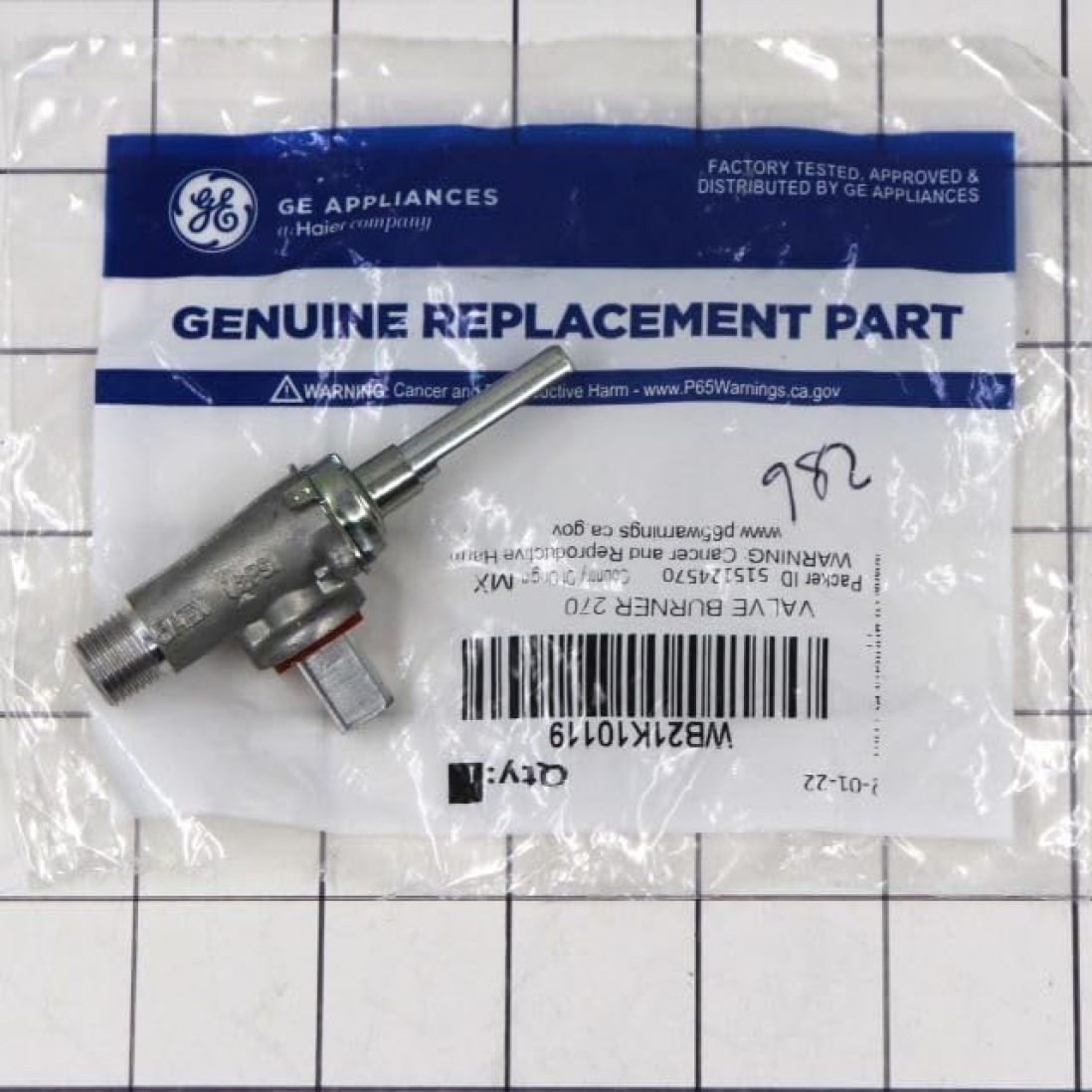 WB21K10119 Range Surface Burner Valve - Walmart.com