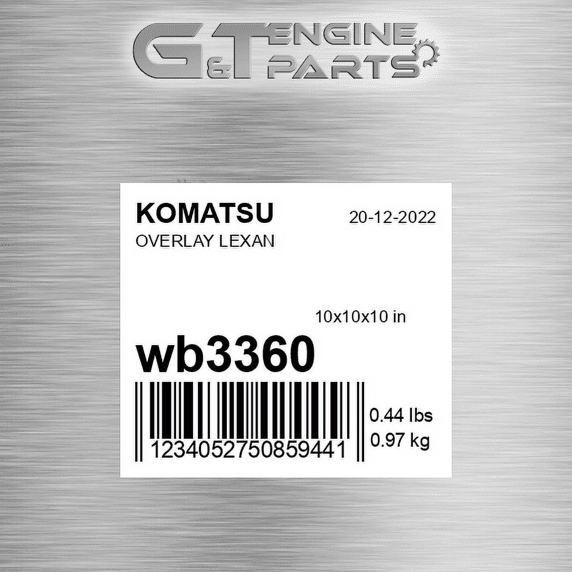 WB3360 OVERLAY LEXAN fits KOMATSU (New OEM) - Walmart.com