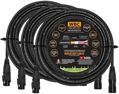WBC-VALUELINE-2CS (22 AWG) - 3 Units - 20 Foot–Low-Capacitance Shielded ...